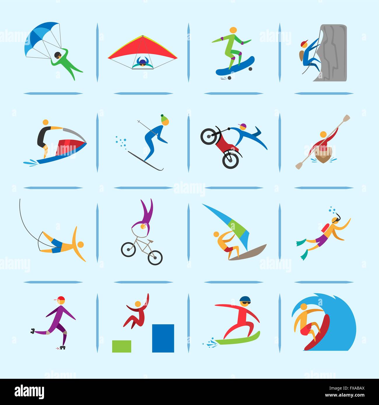 Extreme sports icons Stock Vector Image & Art - Alamy