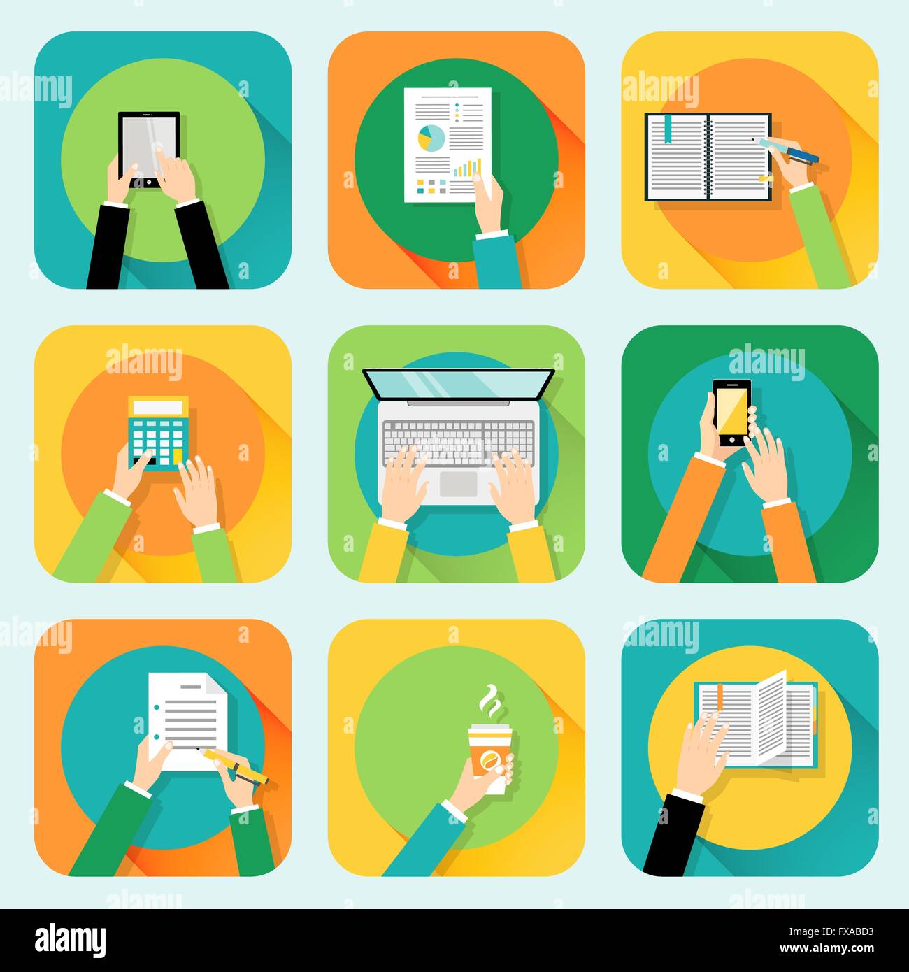 Business hands icons Stock Vector Image & Art - Alamy