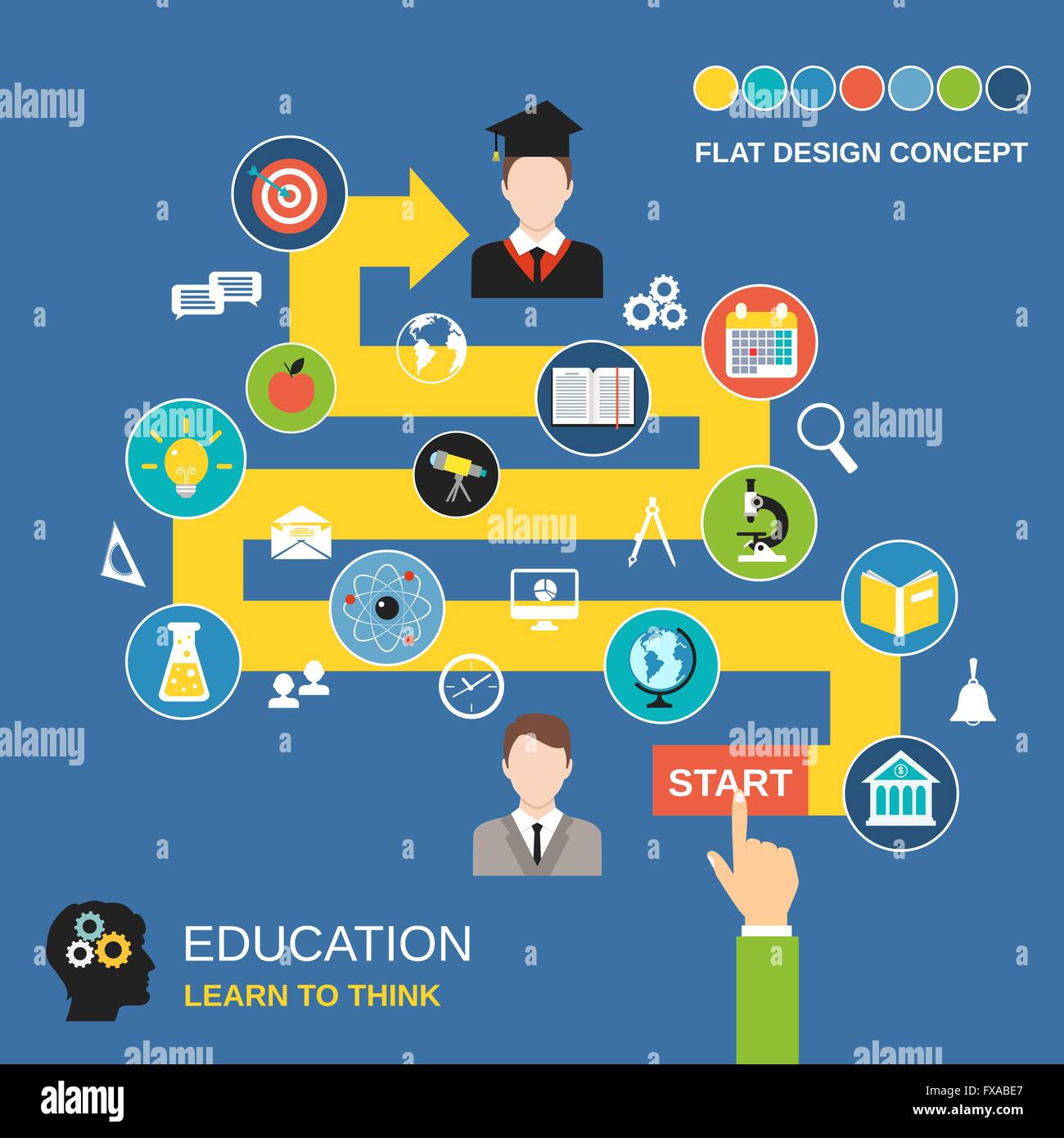 Education process concept Stock Vector Image & Art - Alamy