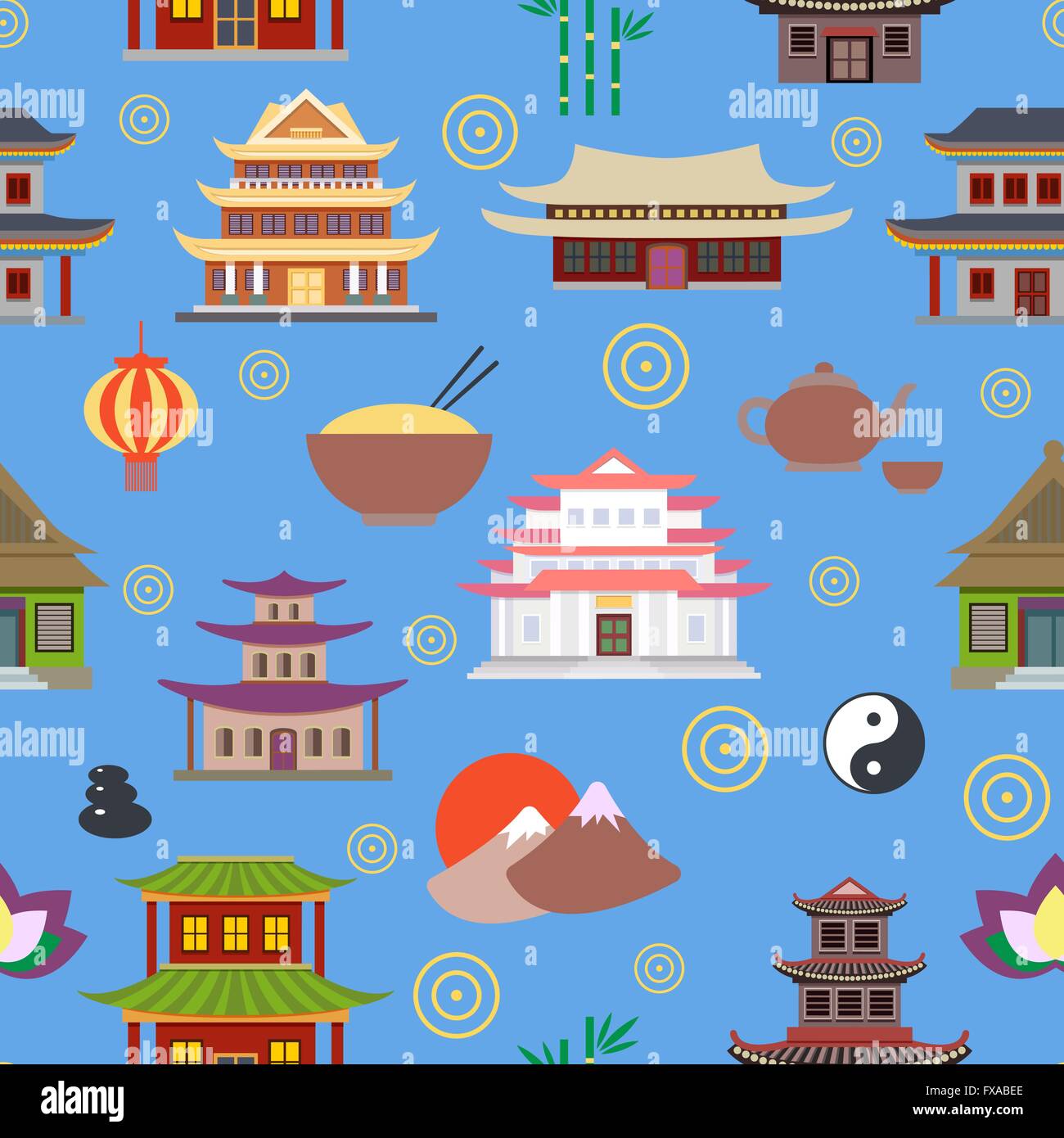Chinese house seamless pattern Stock Vector Image & Art - Alamy