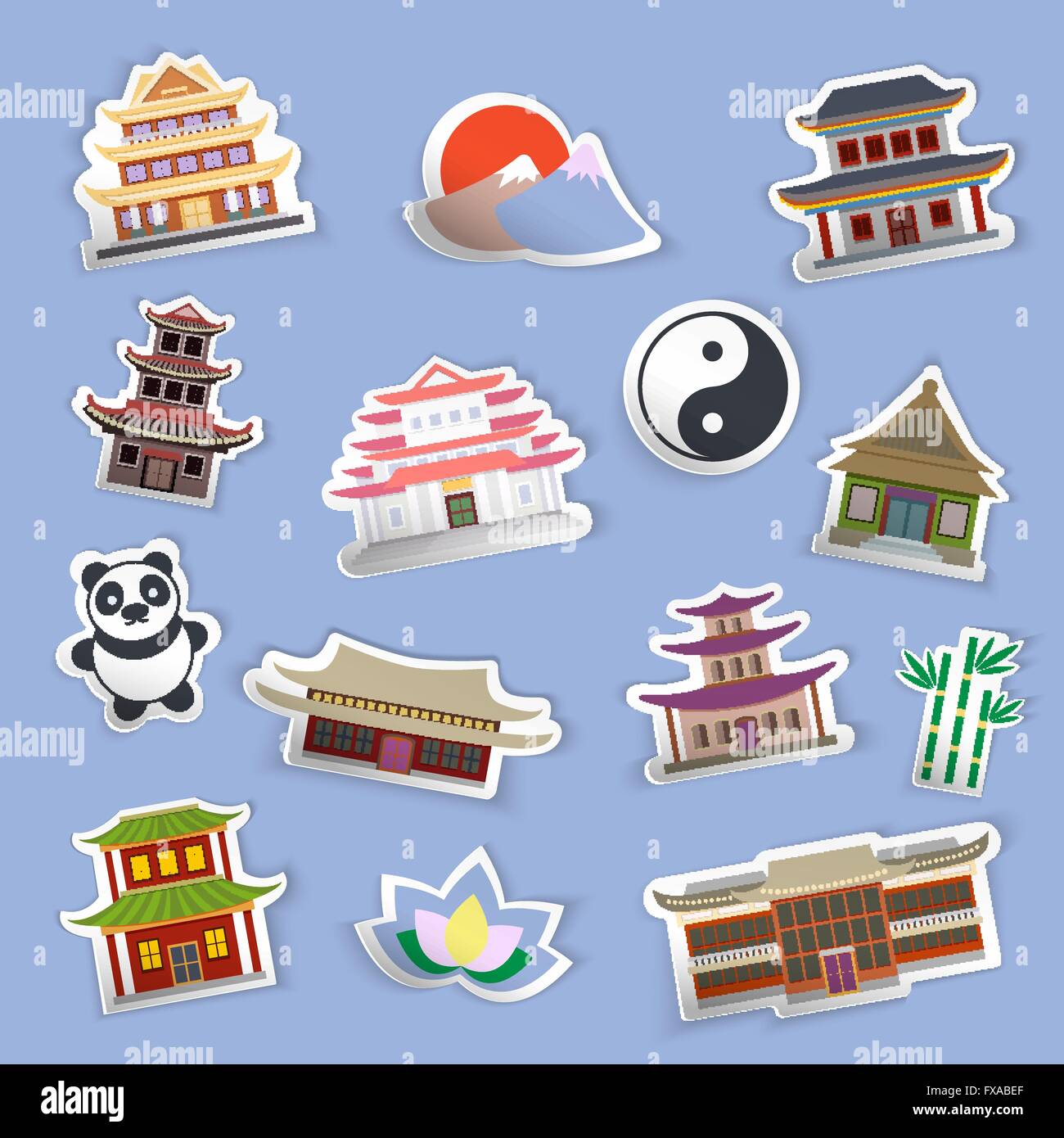 Chinese house stickers Stock Vector Image & Art - Alamy