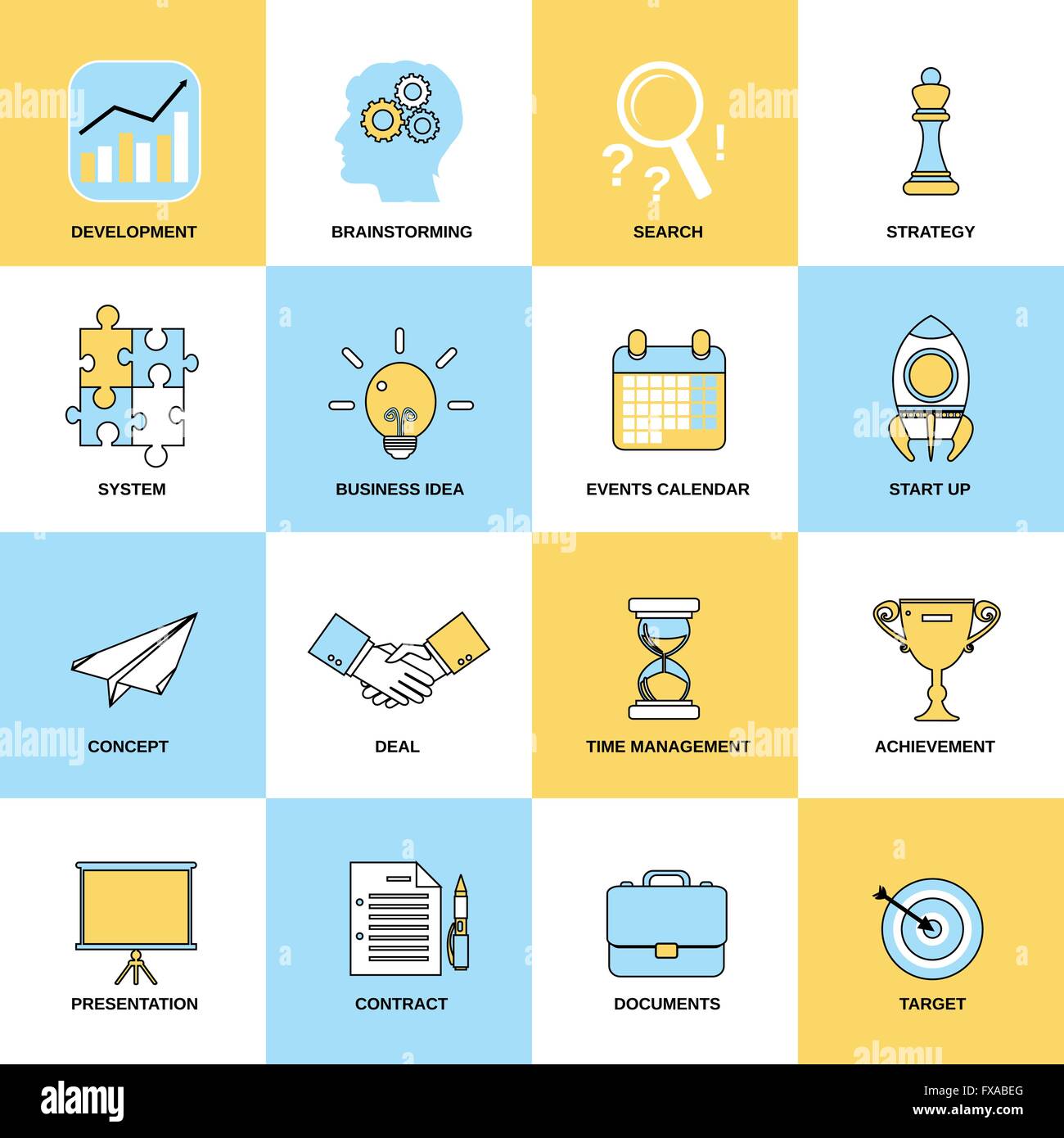 Business icons flat line set Stock Vector Image & Art - Alamy