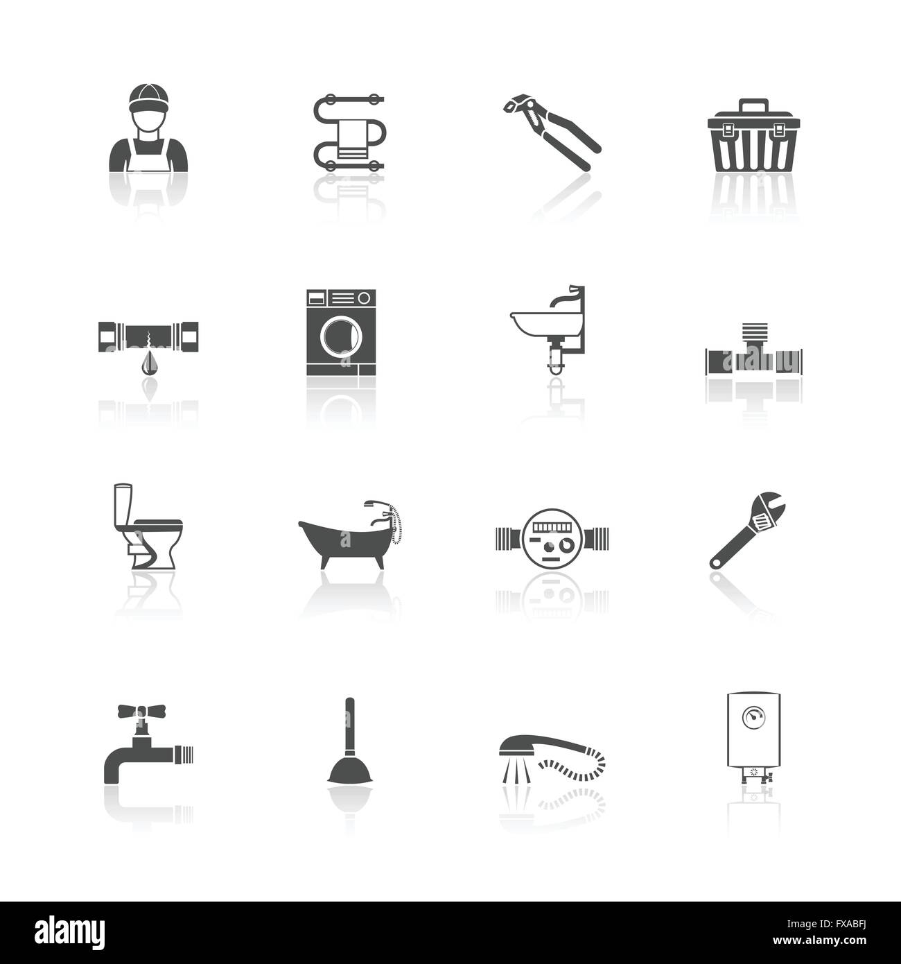 Plumbing icons set Stock Vector Image & Art - Alamy