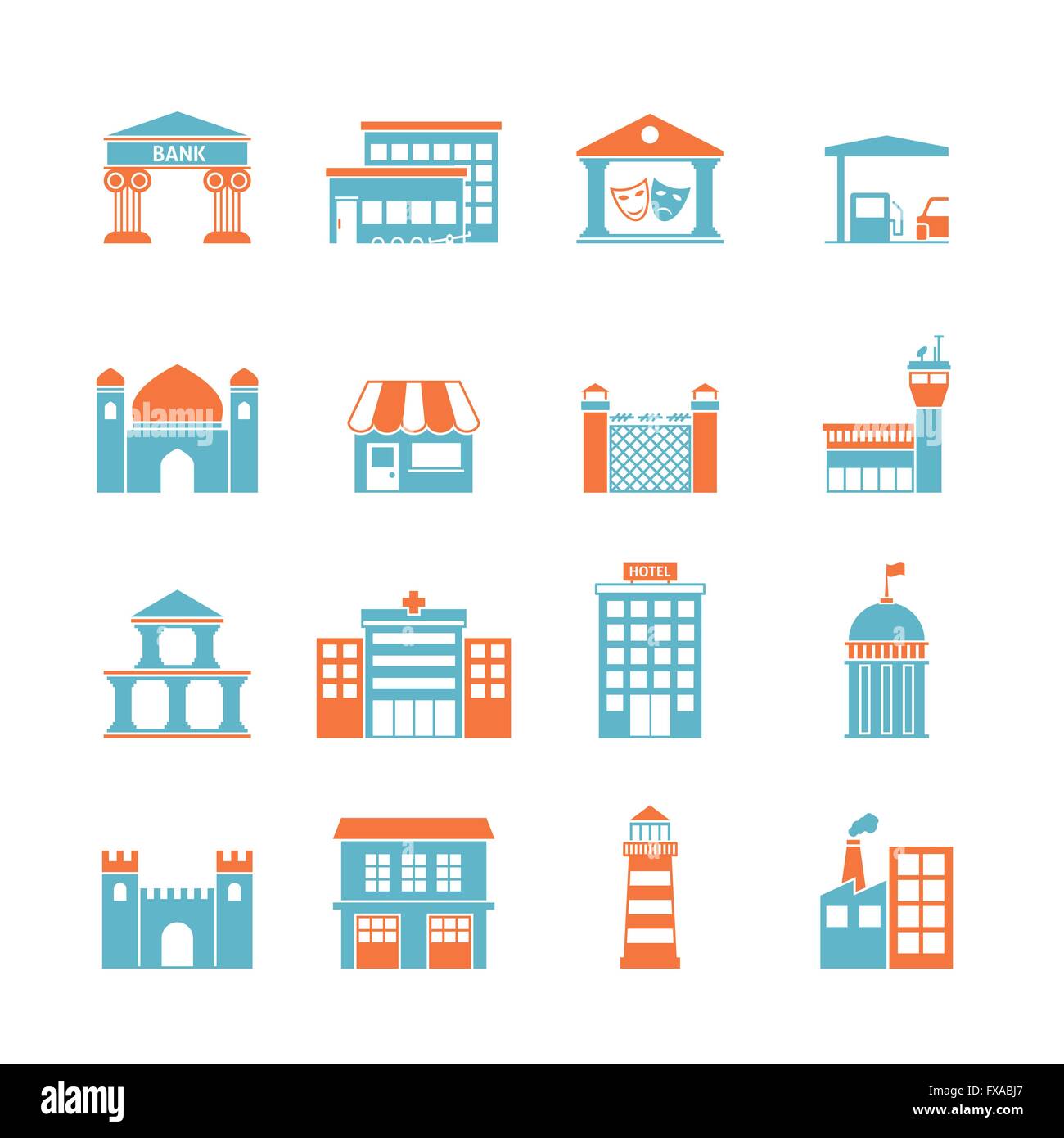 Government buildings icons Stock Vector Image & Art - Alamy