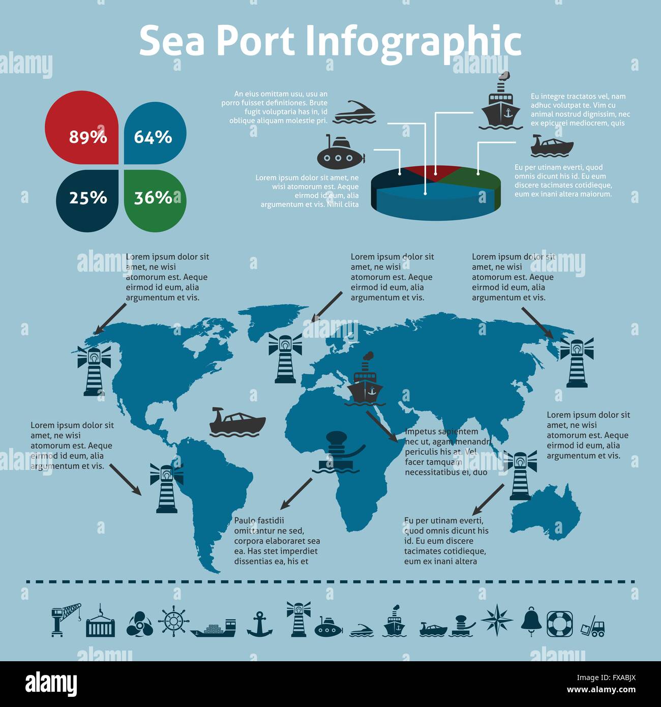 Sea port infographic Stock Vector Image & Art - Alamy