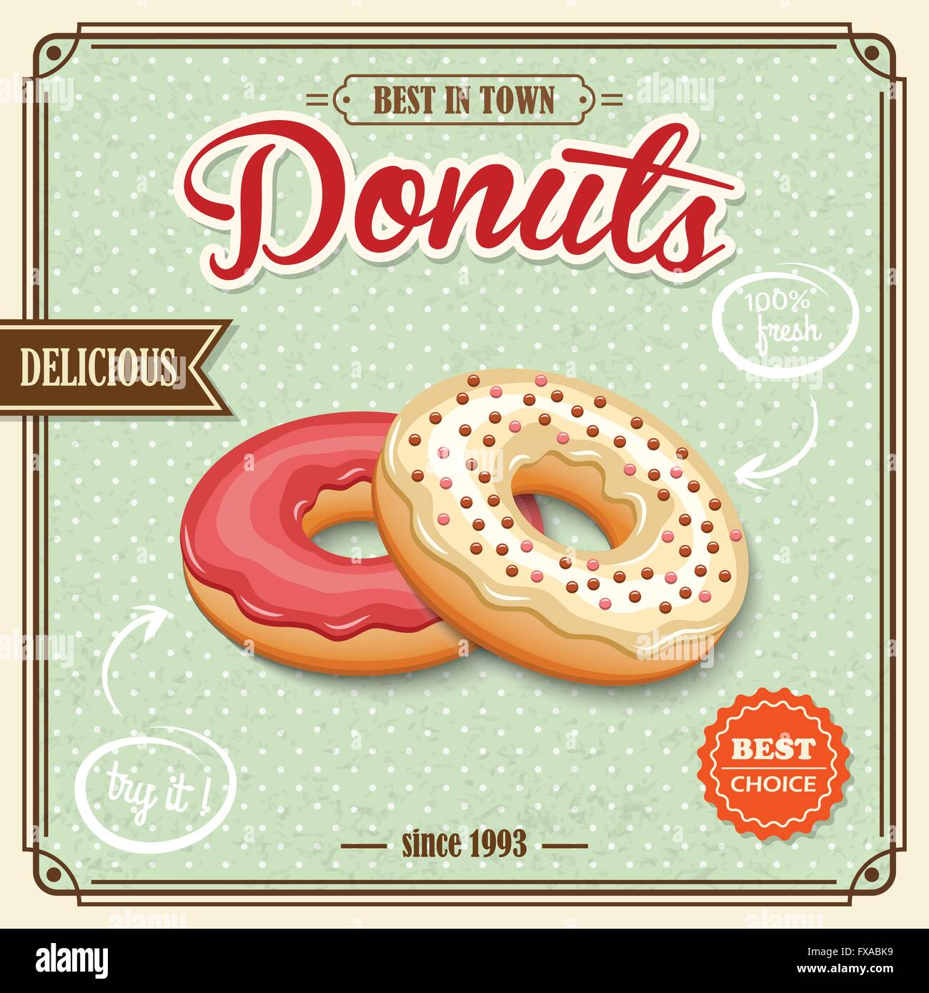 Donut retro poster Stock Vector Image & Art - Alamy