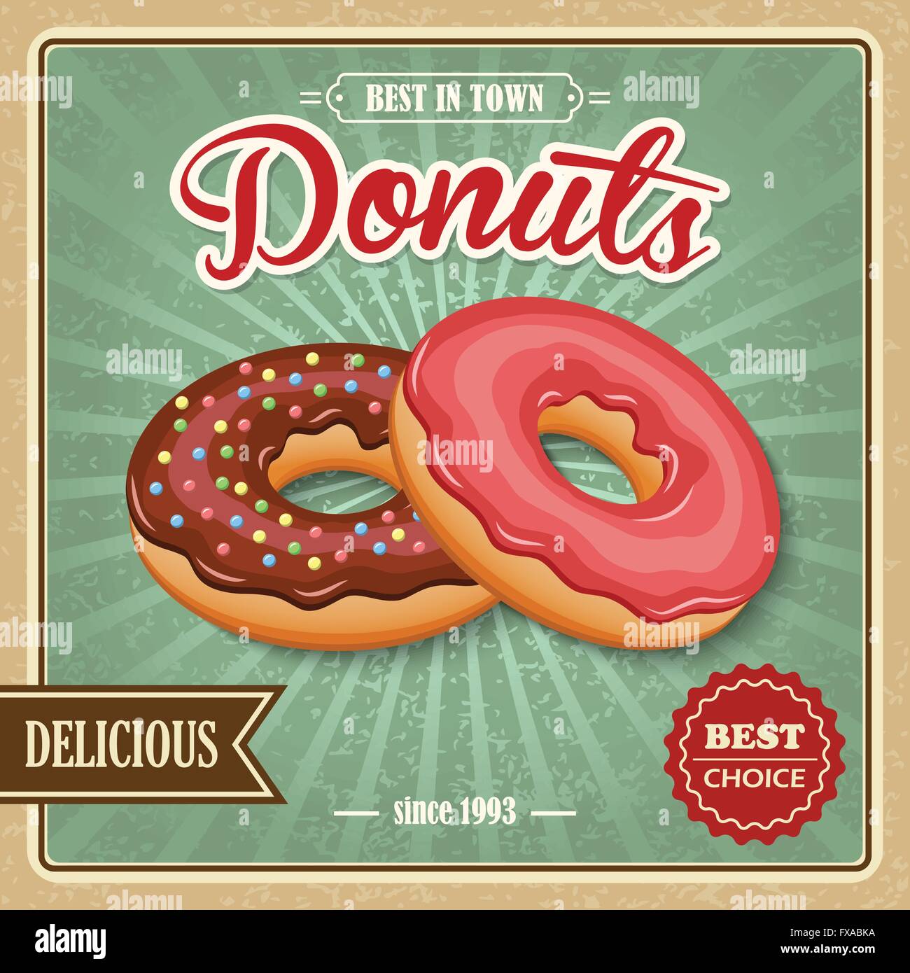 Donut Retro Poster Stock Vector Image And Art Alamy