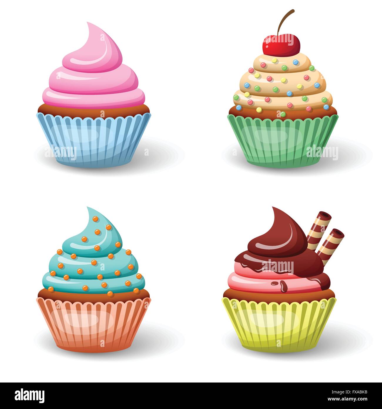 Sweet cupcake set Stock Vector Image & Art - Alamy