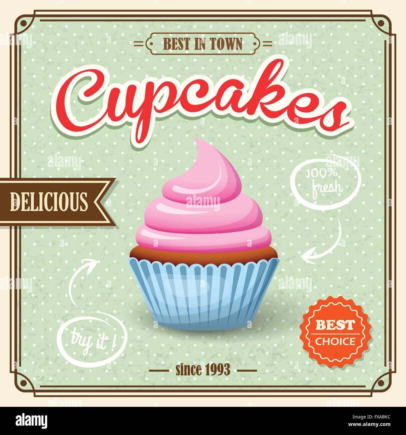 Cupcake retro poster Stock Vector Image & Art - Alamy