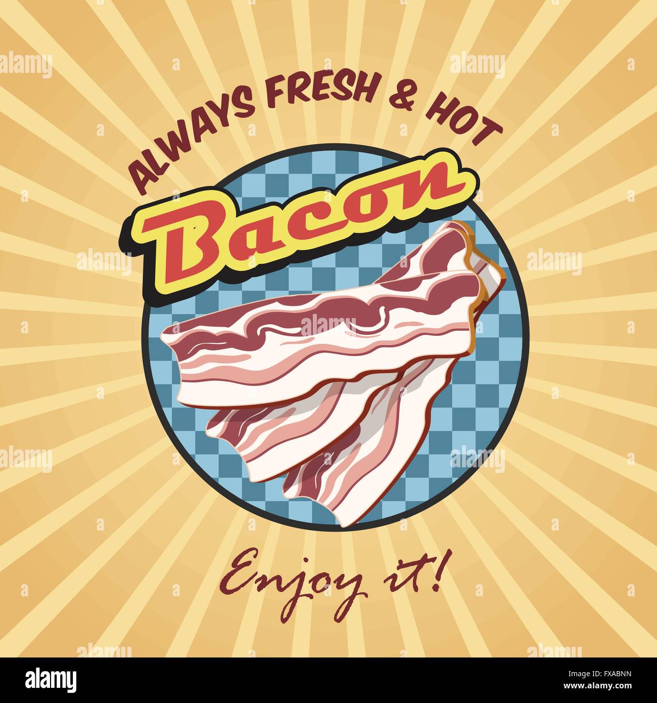 Bacon retro poster Stock Vector Image & Art - Alamy
