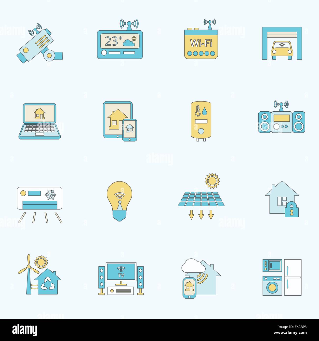 Smart technology line icons Stock Vector Images - Alamy