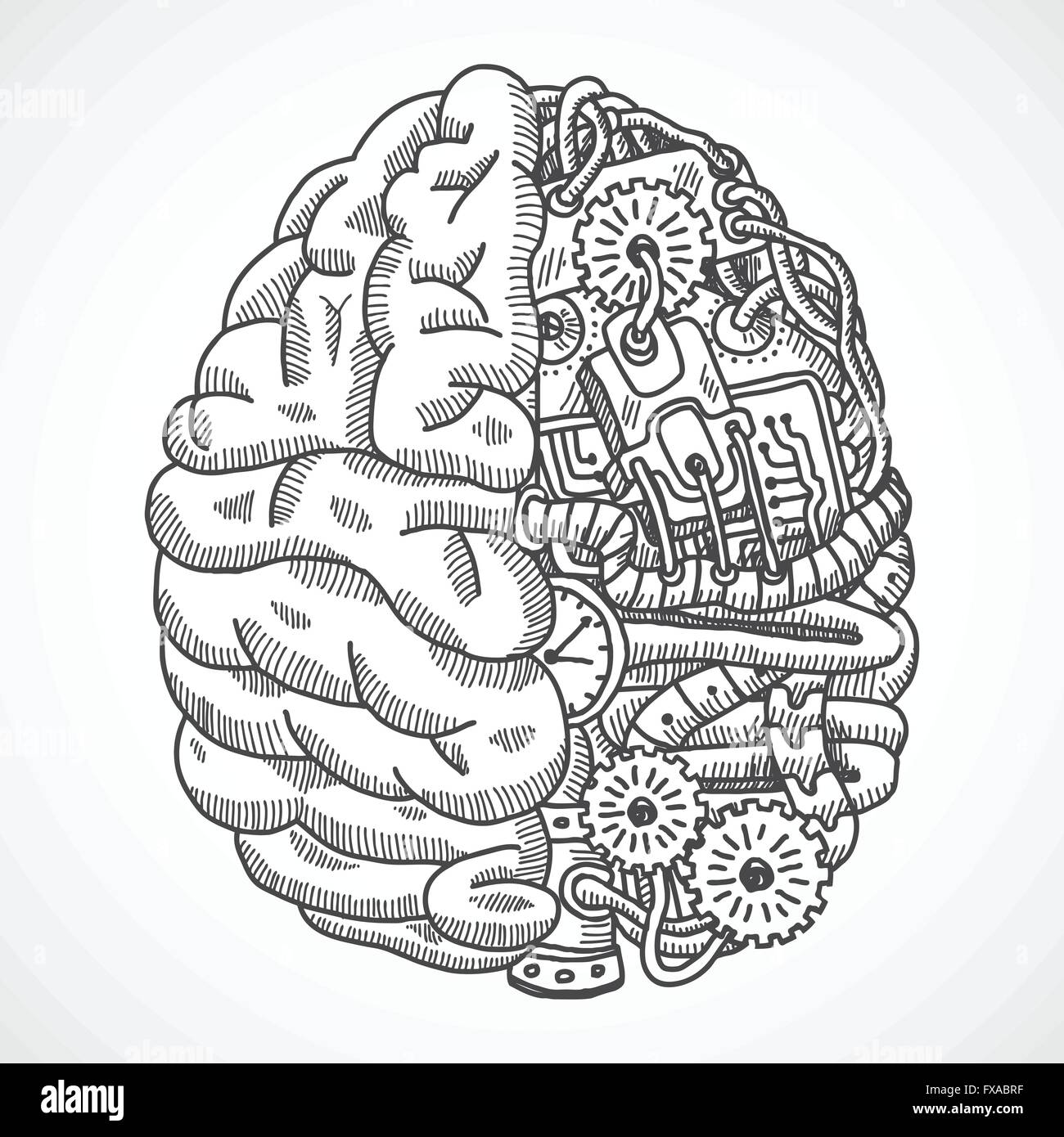 Brain as processing machine Stock Vector Image & Art - Alamy