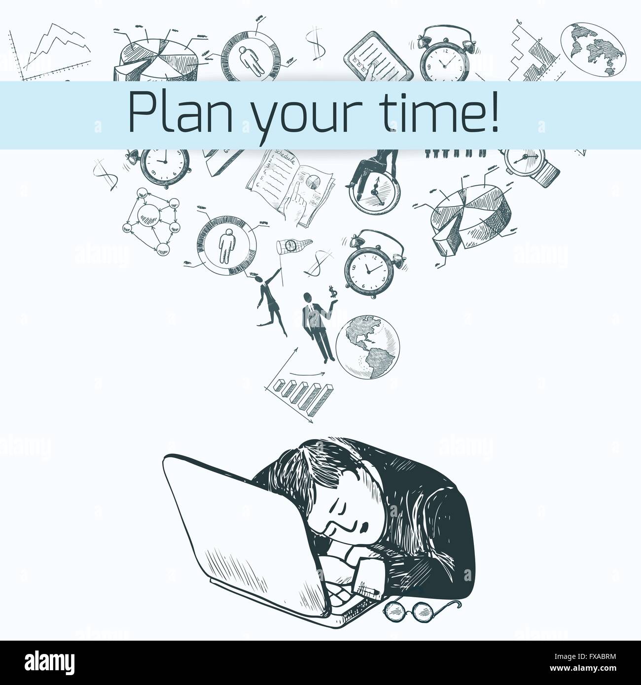 Time management poster sketch Stock Vector Image & Art - Alamy