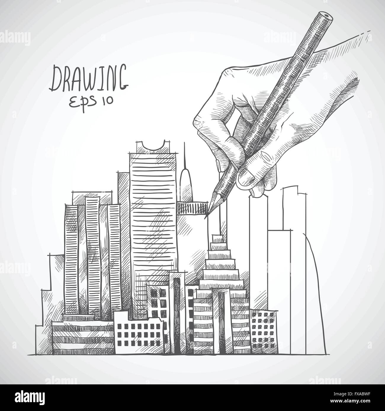 Hand drawing building Stock Vector Image & Art - Alamy