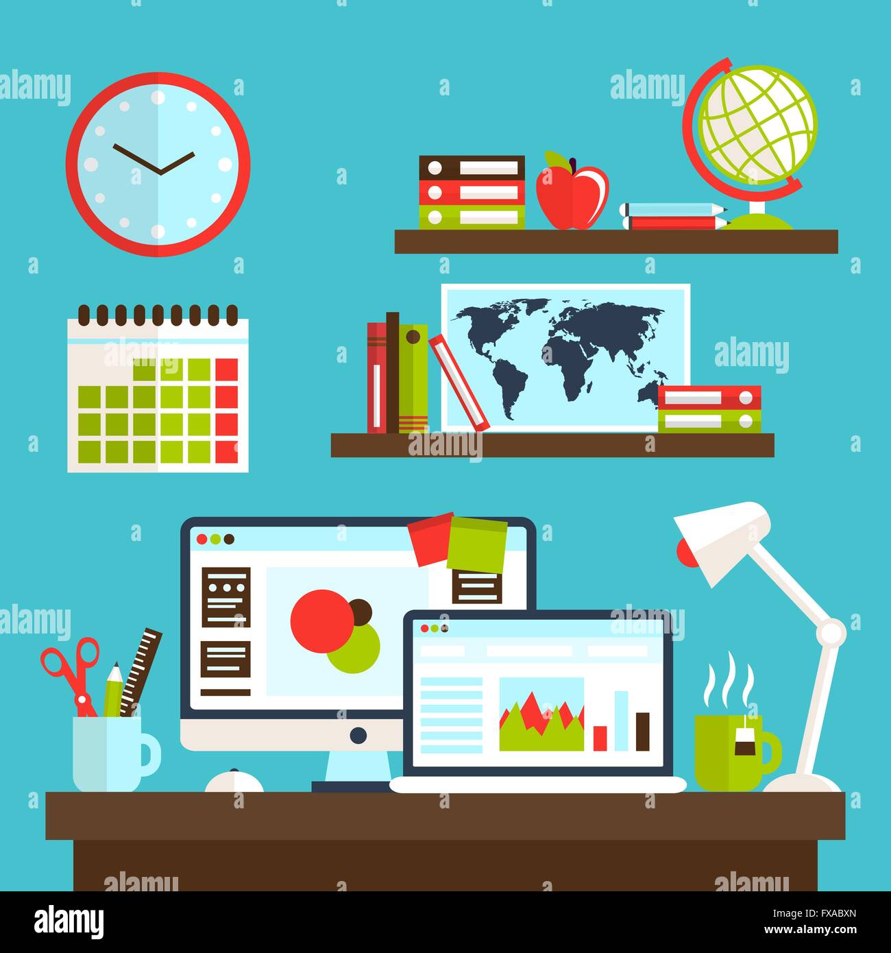 Office workstation design Stock Vector Image & Art - Alamy
