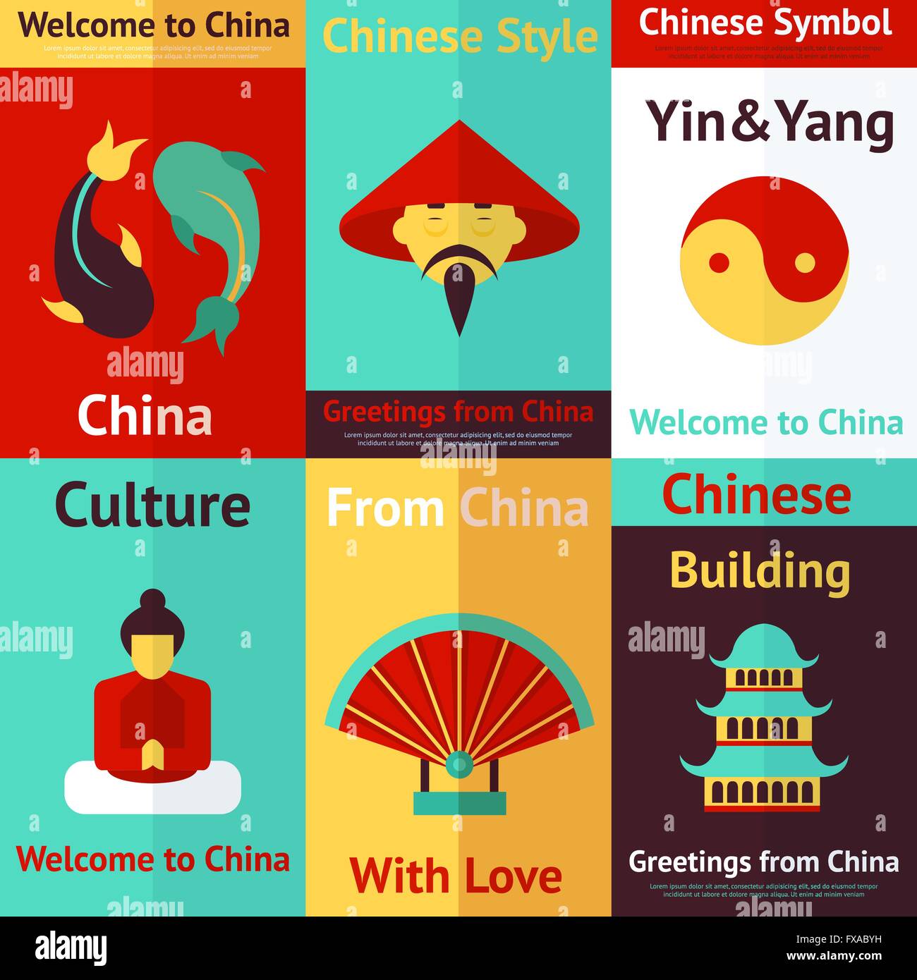 China mini posters Stock Vector Image & Art - Alamy