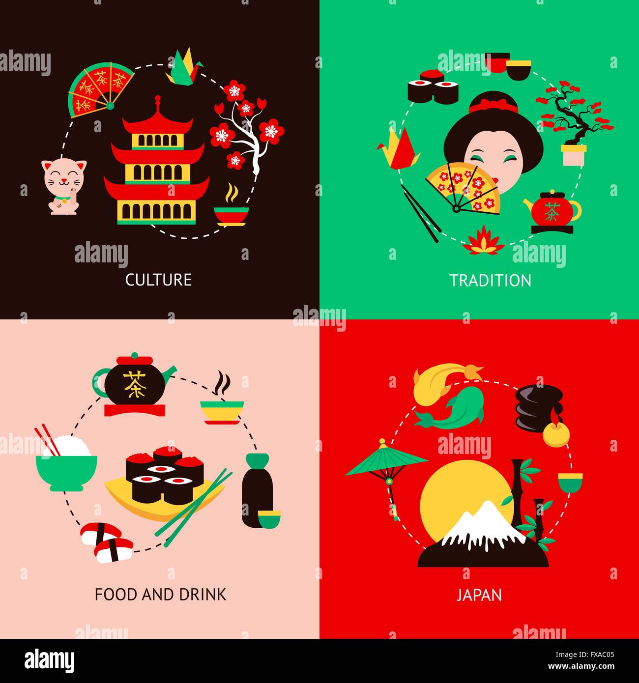 Japanese food social media Stock Vector Images - Alamy