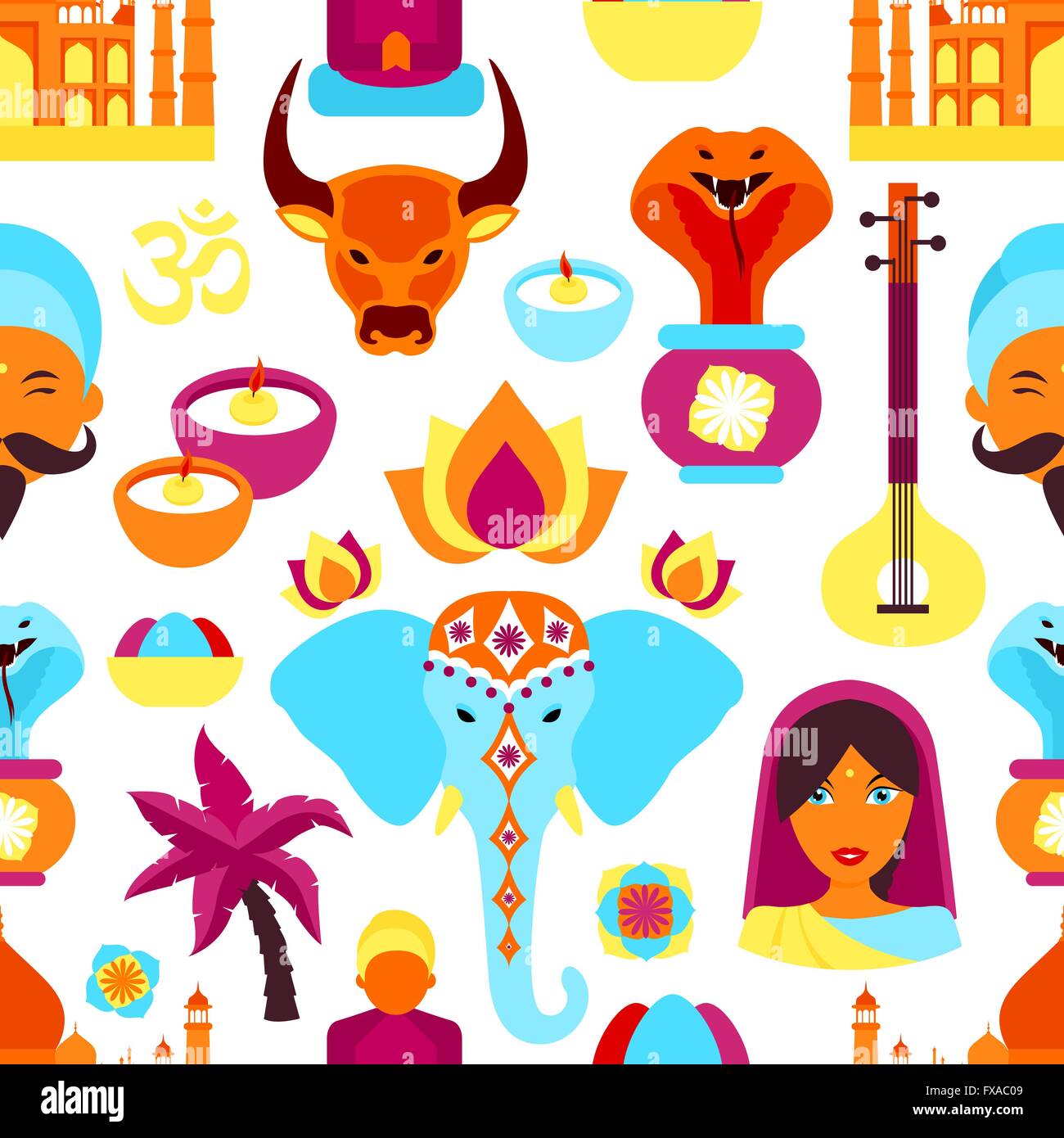 India seamless pattern Stock Vector Image & Art - Alamy