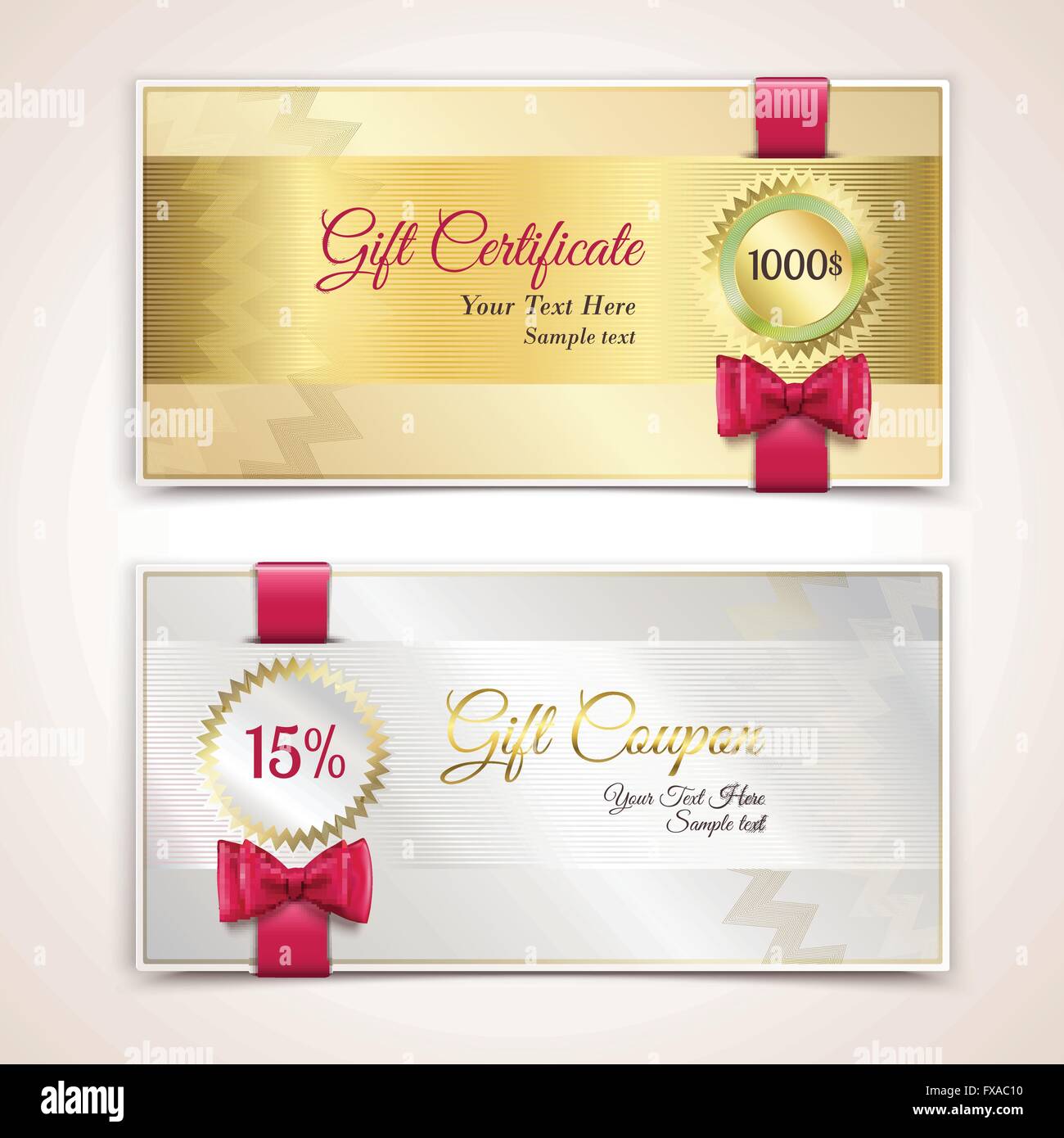 Gift certificates set Stock Vector Image & Art - Alamy