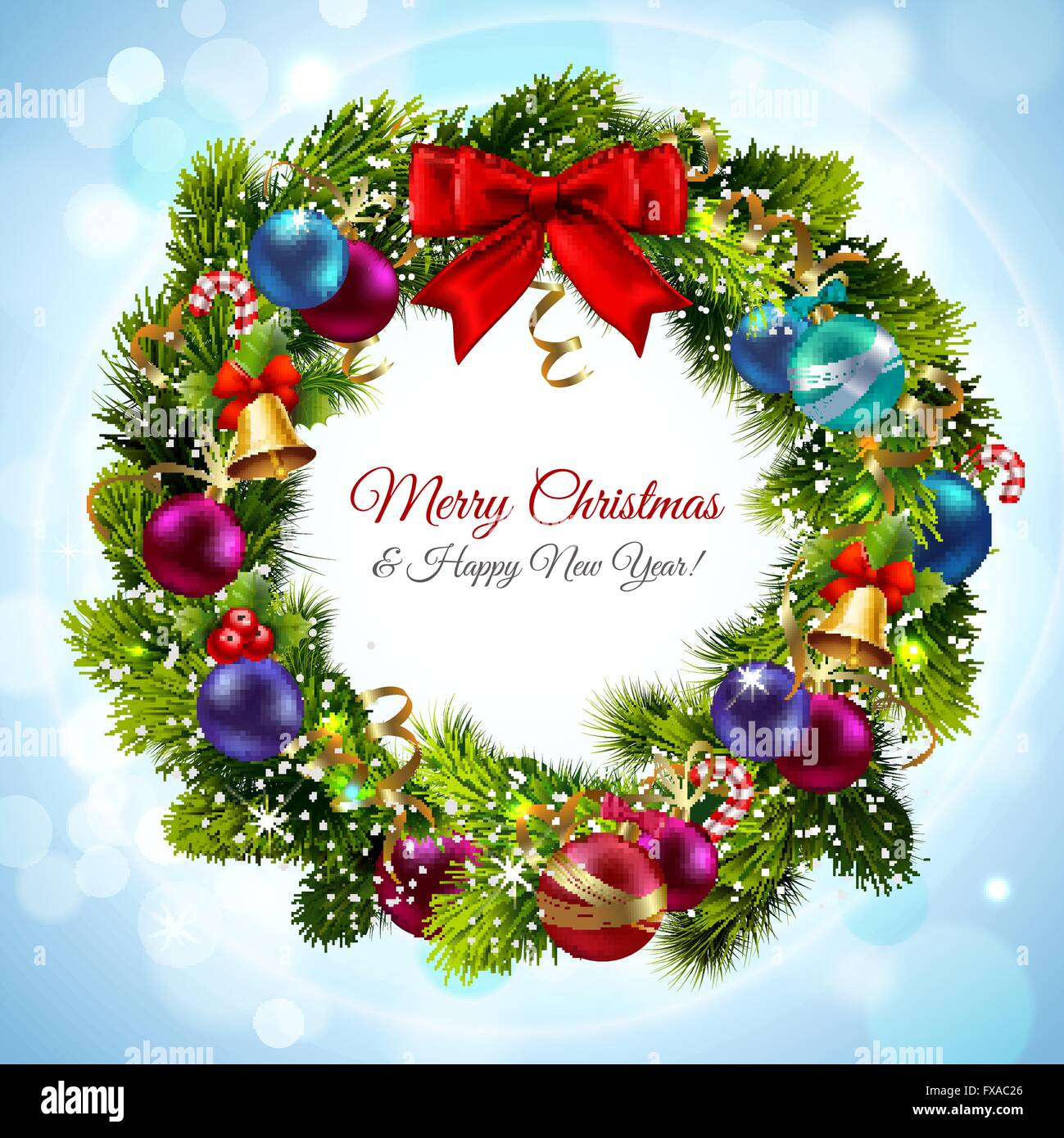 Merry christmas beautiful postcard Stock Vector Images - Alamy
