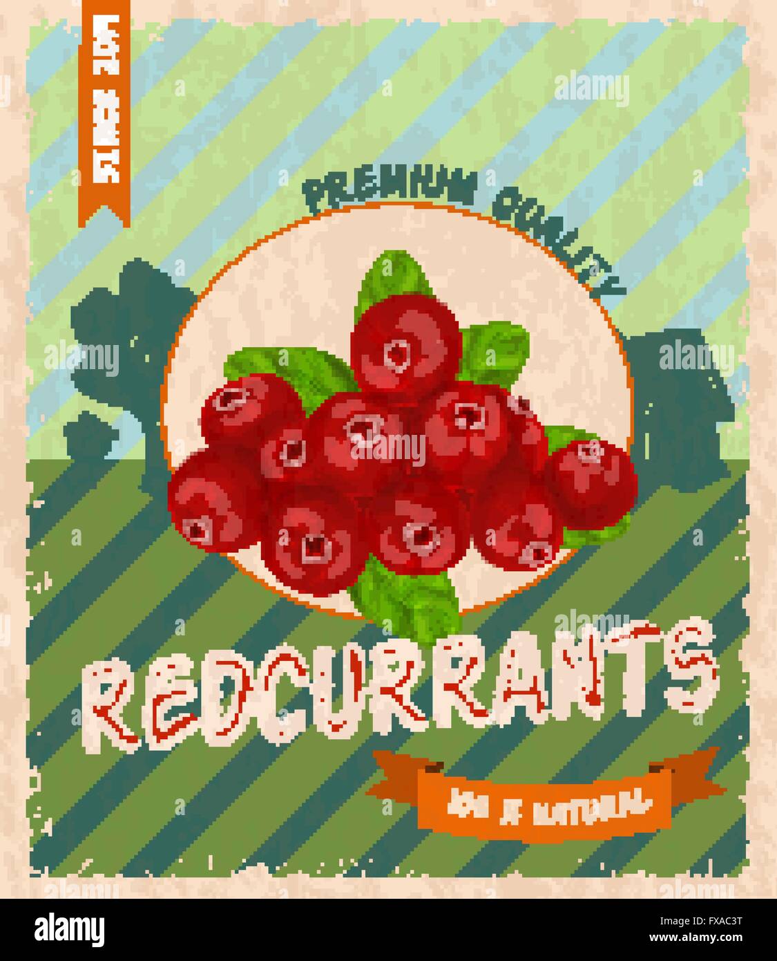 Blueberry retro poster Stock Vector Image & Art - Alamy