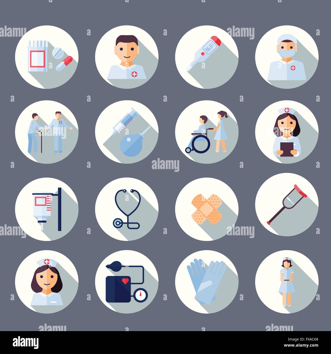 Nurse icon set Stock Vector Image & Art - Alamy