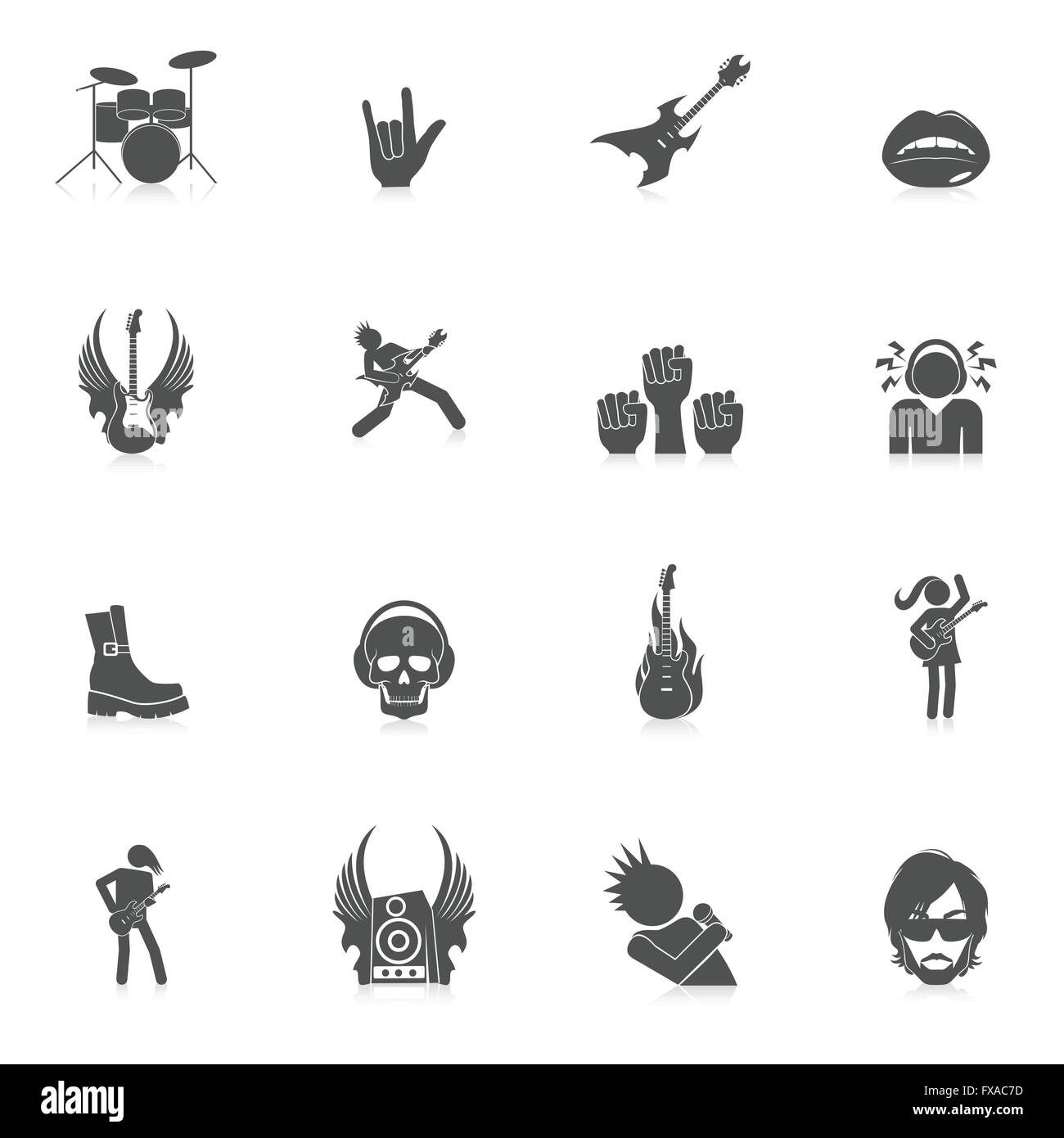 Rock music icons Stock Vector Image & Art - Alamy