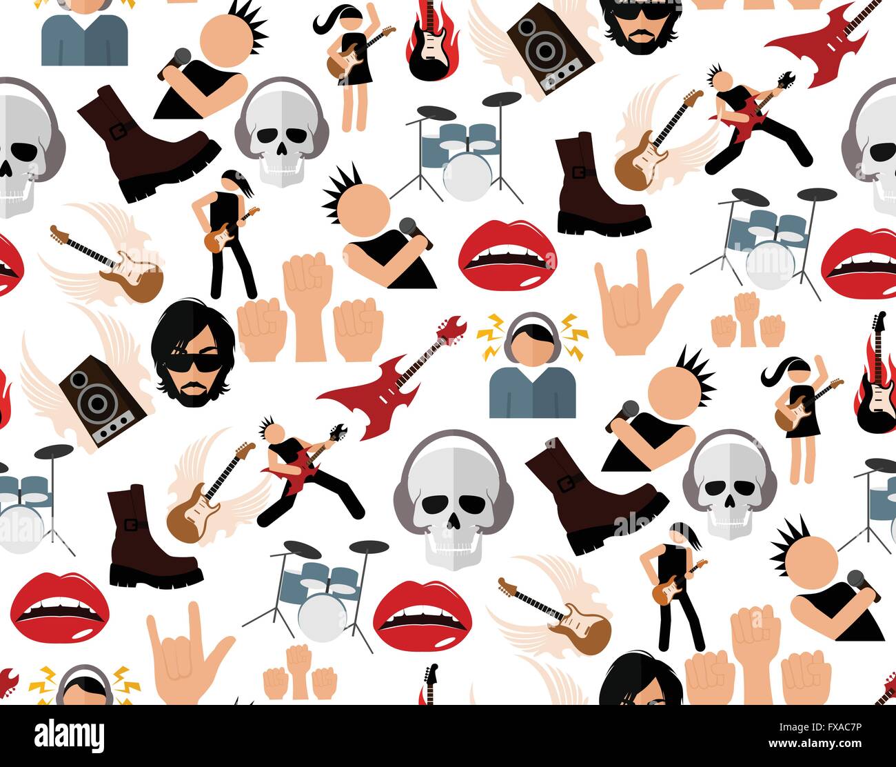 Rock music seamless pattern Stock Vector Image & Art - Alamy