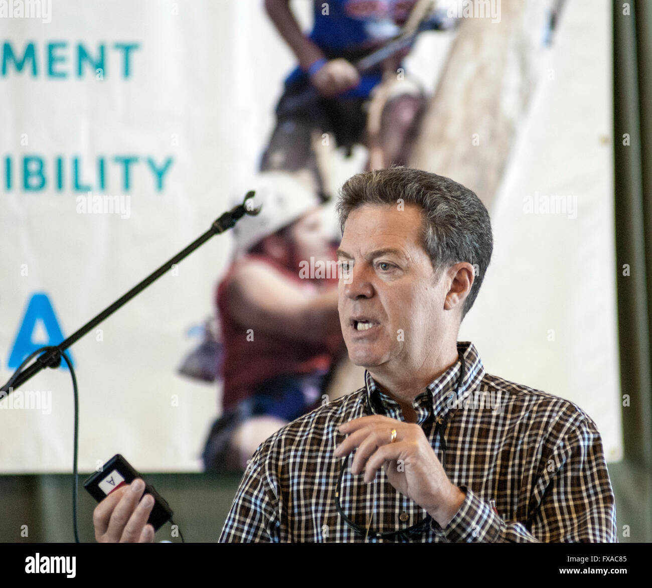 Elmdale, Kansas, USA, 2nd September, 2015 Kansas Governor Sam Brownback ...
