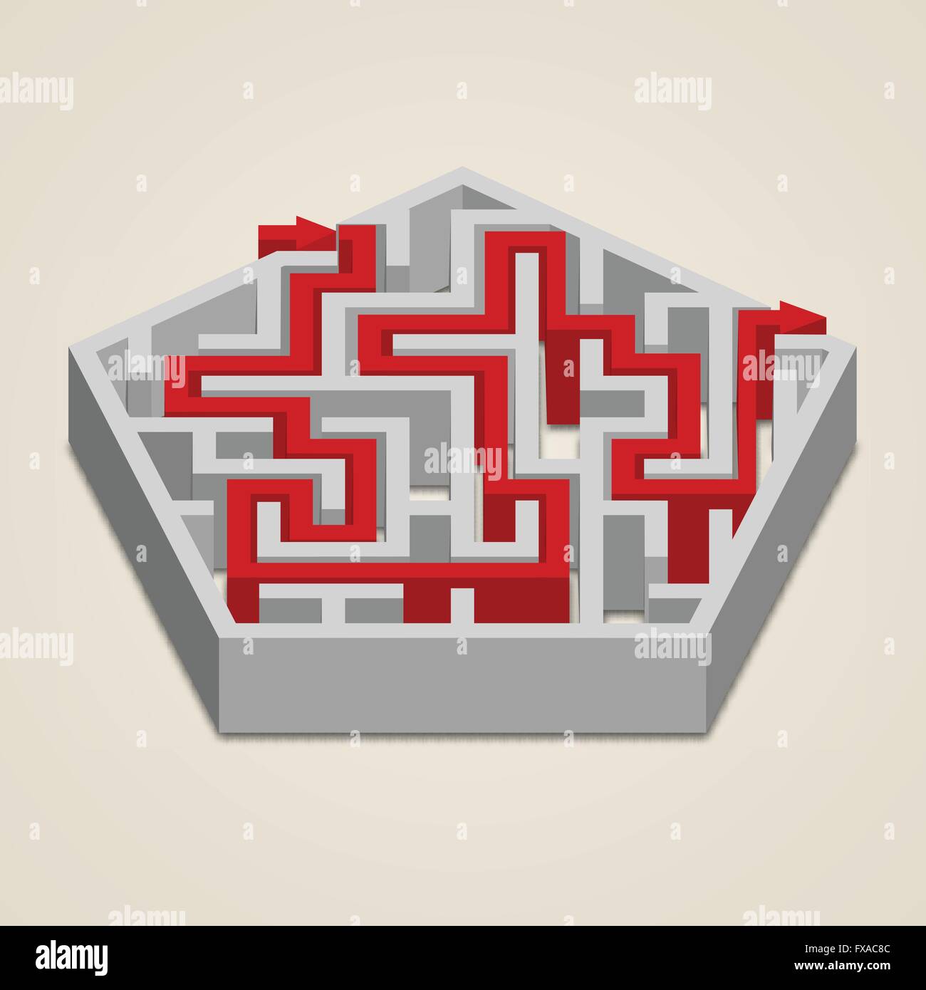 Maze 3d labyrinth with solution Stock Vector Image & Art - Alamy