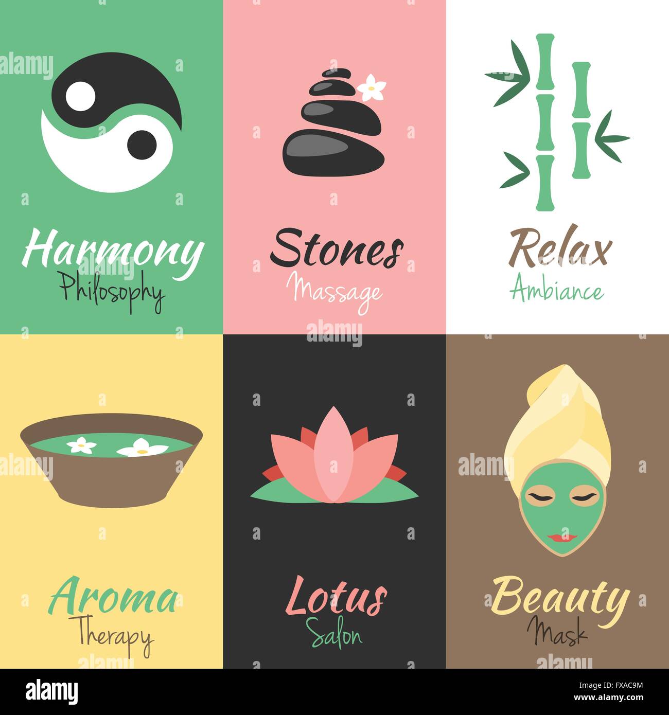 Natural background mini set Stock Vector Images - Alamy