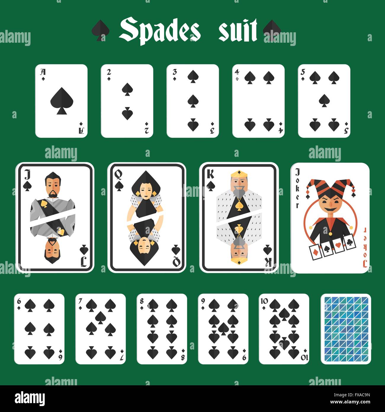 Playing cards spades set Stock Vector Image & Art - Alamy