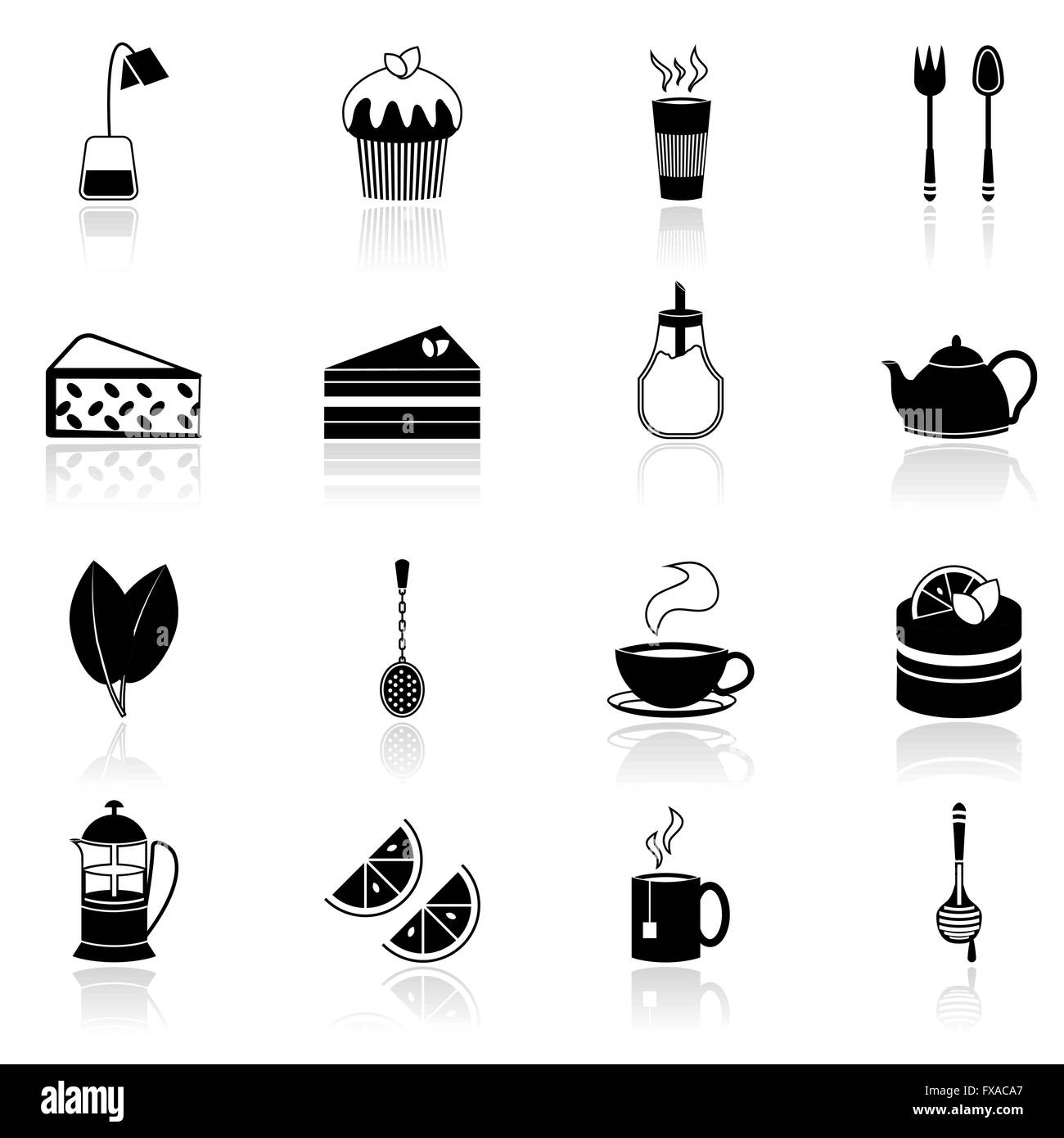 Tea icons set black Stock Vector Image & Art - Alamy