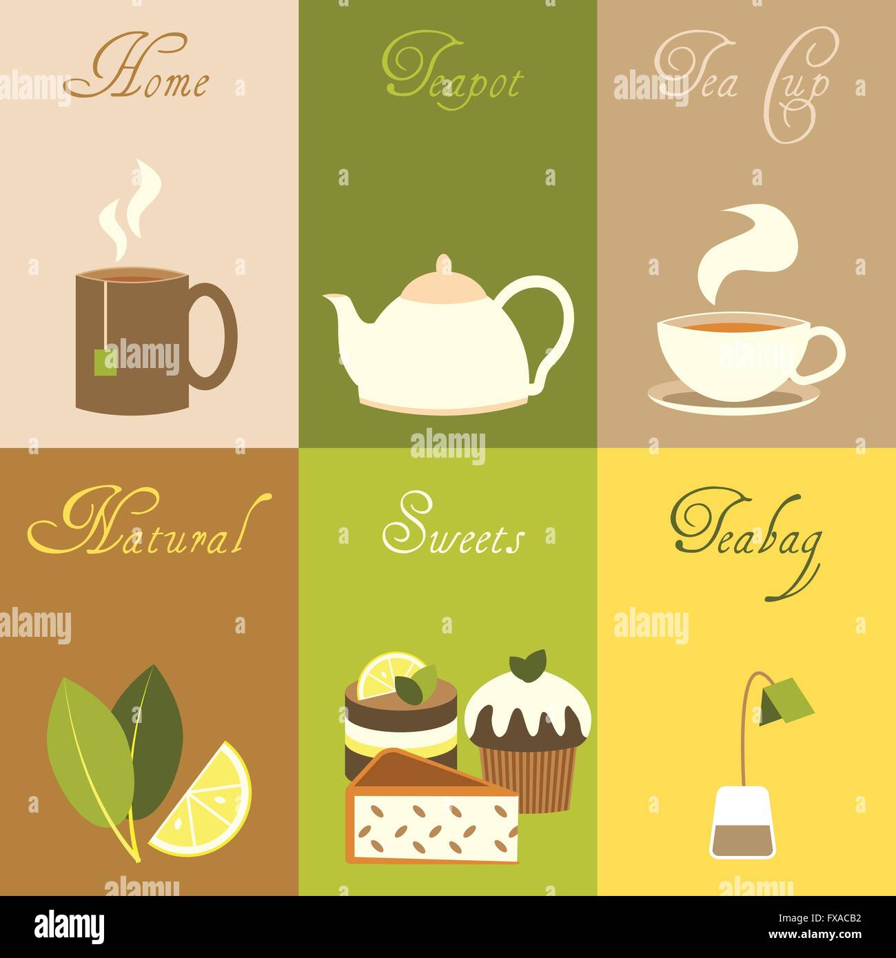 Tea mini posters set Stock Vector Image & Art - Alamy