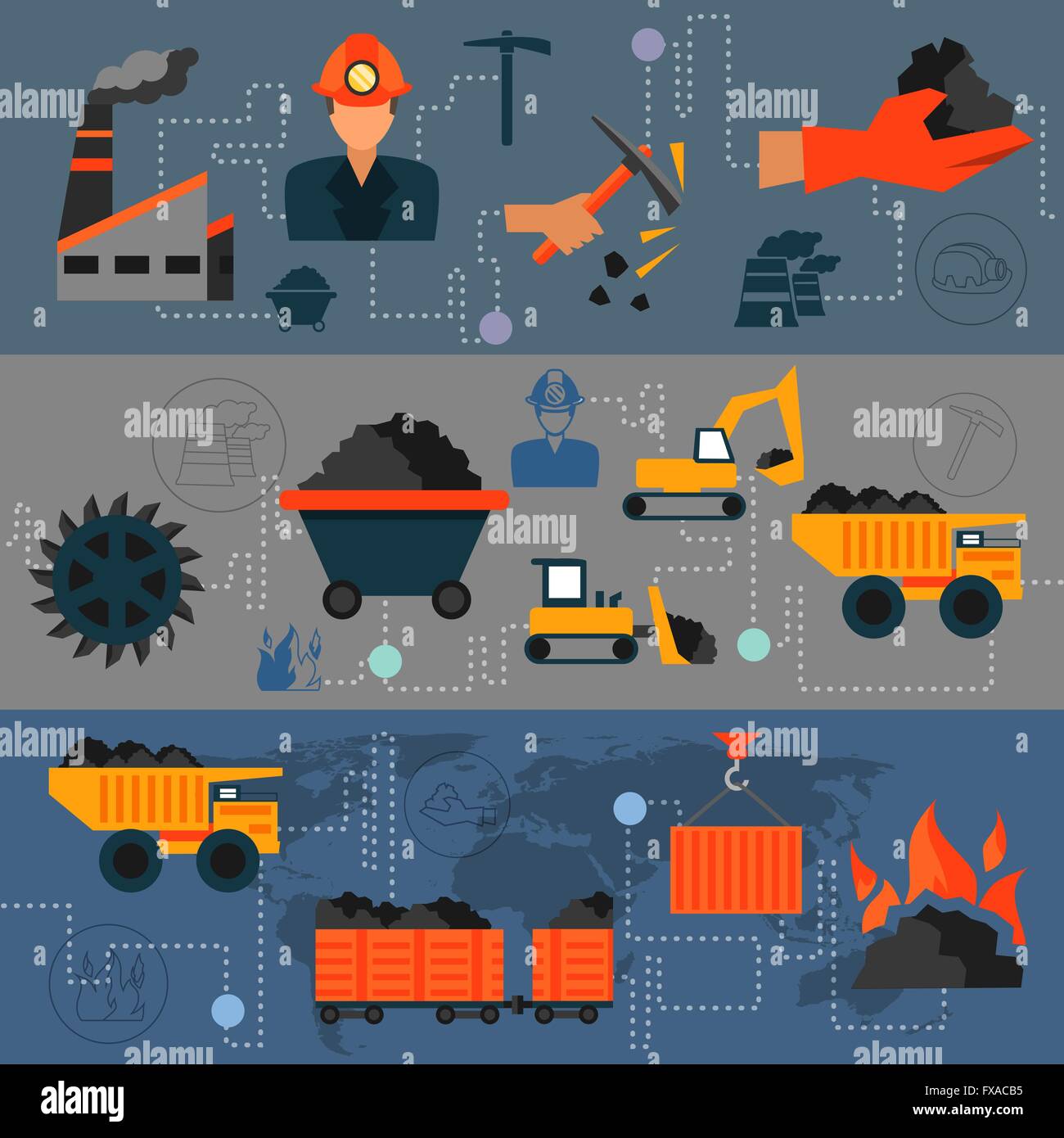 Coal industry line banners Stock Vector Image & Art - Alamy