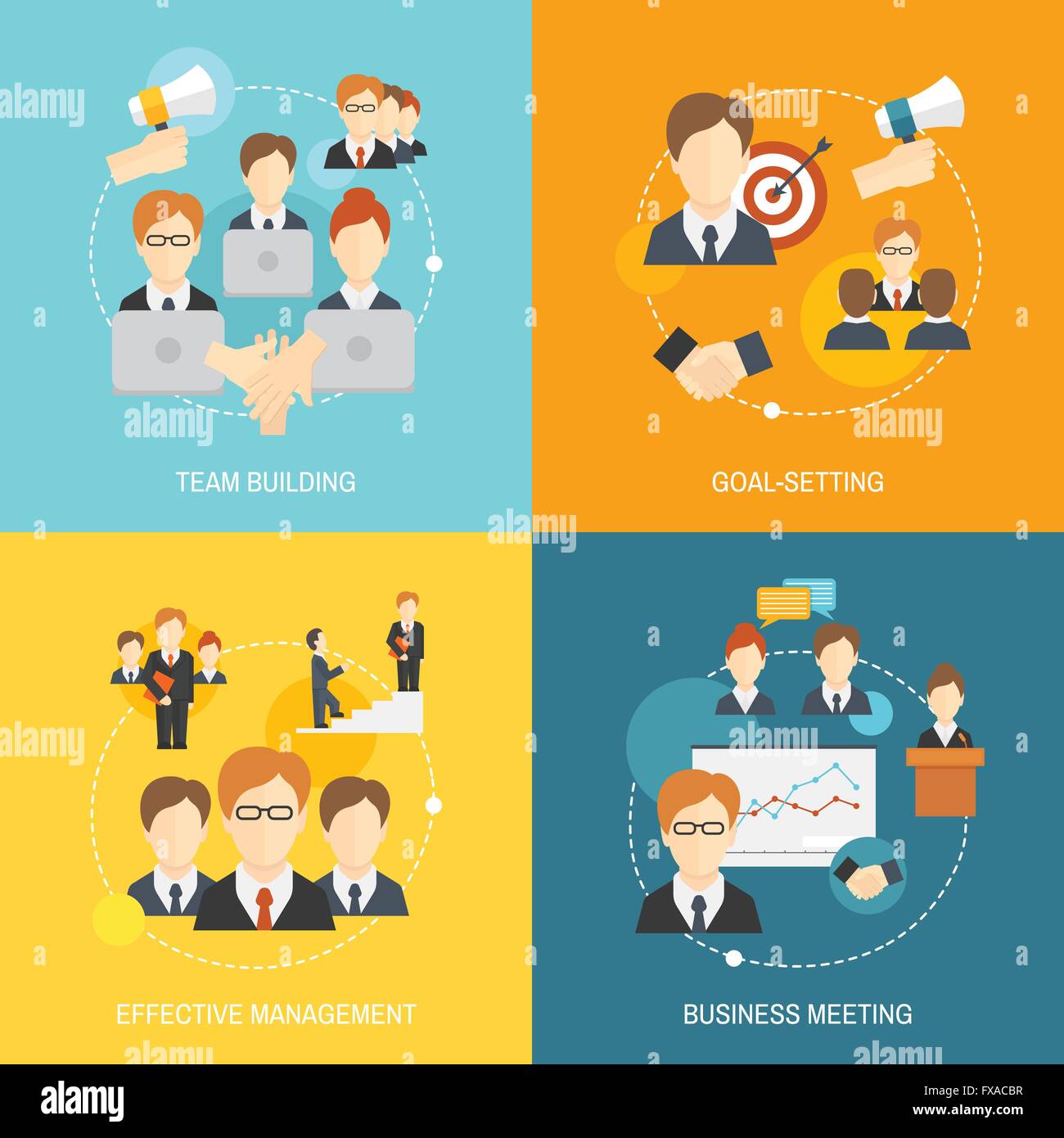 Teamwork icons flat Stock Vector Image & Art - Alamy
