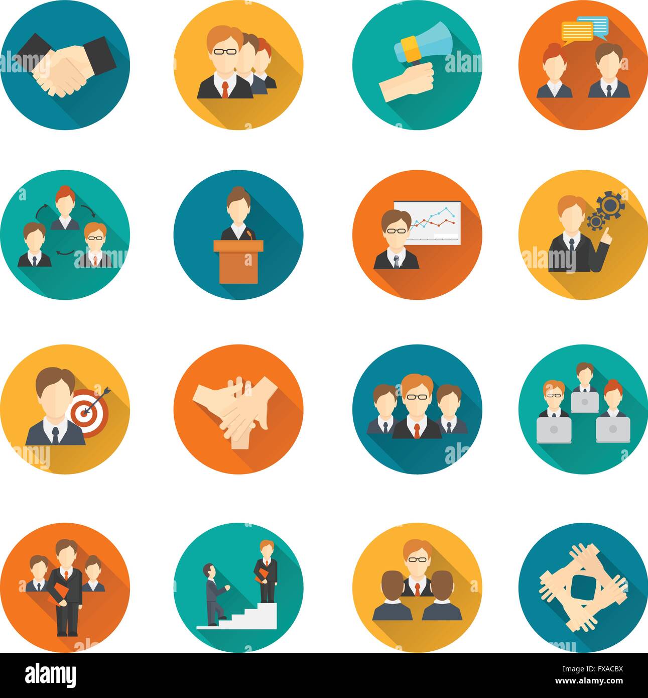 Teamwork flat buttons Stock Vector Image & Art - Alamy