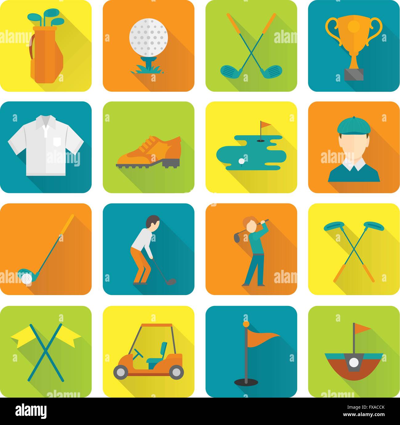 Golf Icons Set Stock Vector Image & Art - Alamy