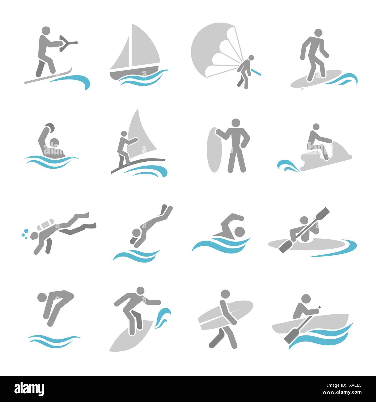 Water sports icons set Stock Vector Image & Art - Alamy