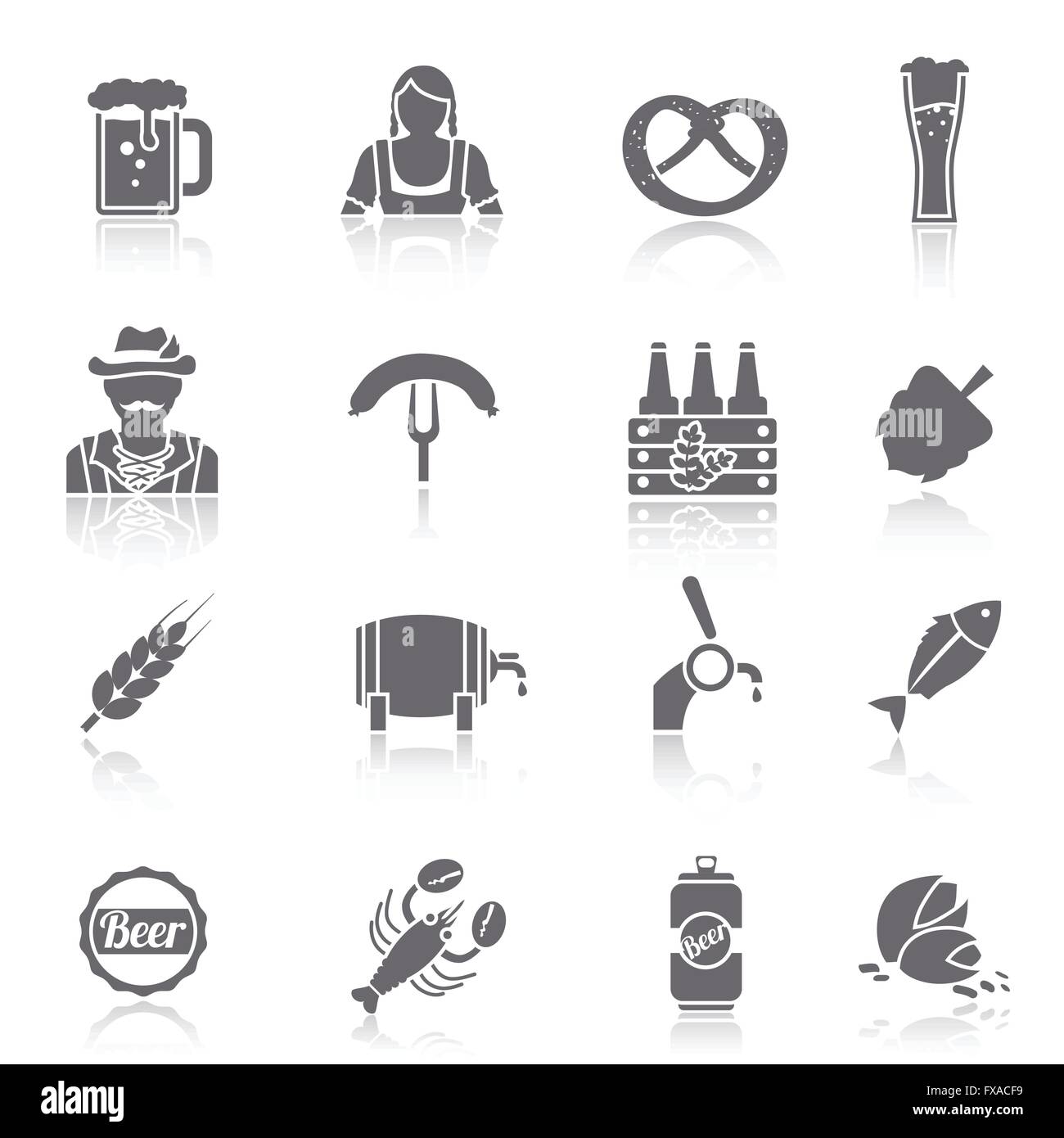 Beer icons set black Stock Vector Image & Art - Alamy