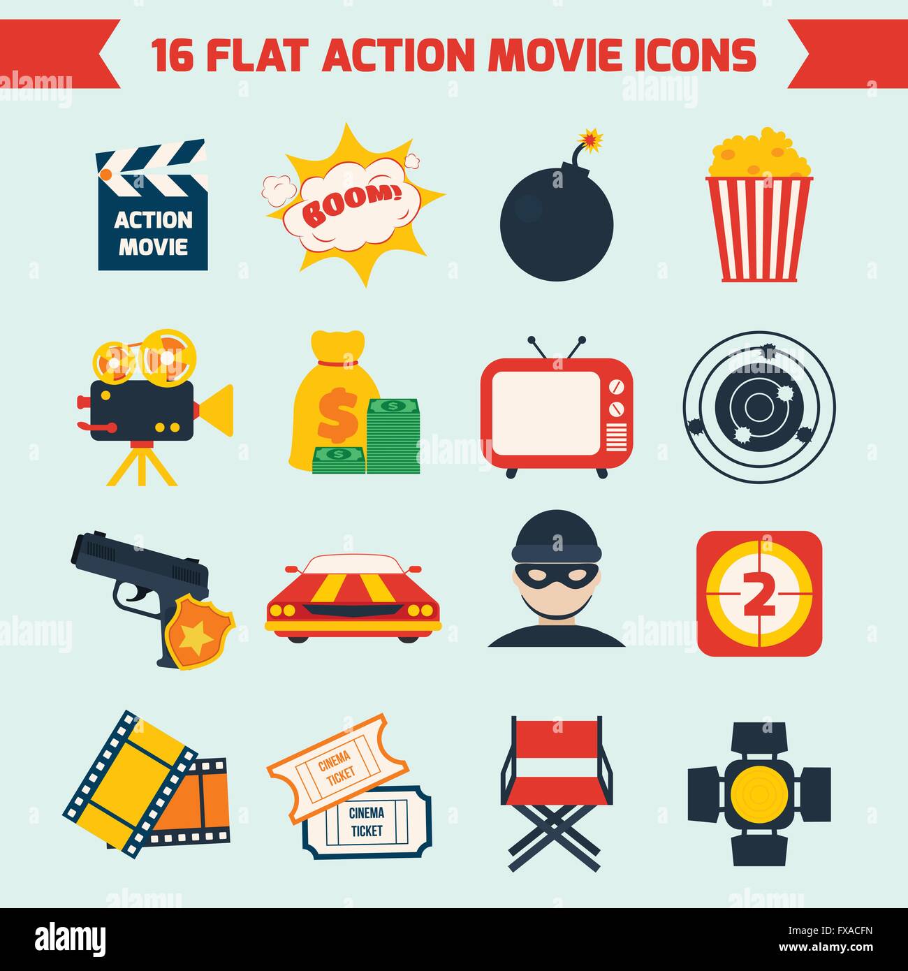 Action movie set Stock Vector Image & Art - Alamy