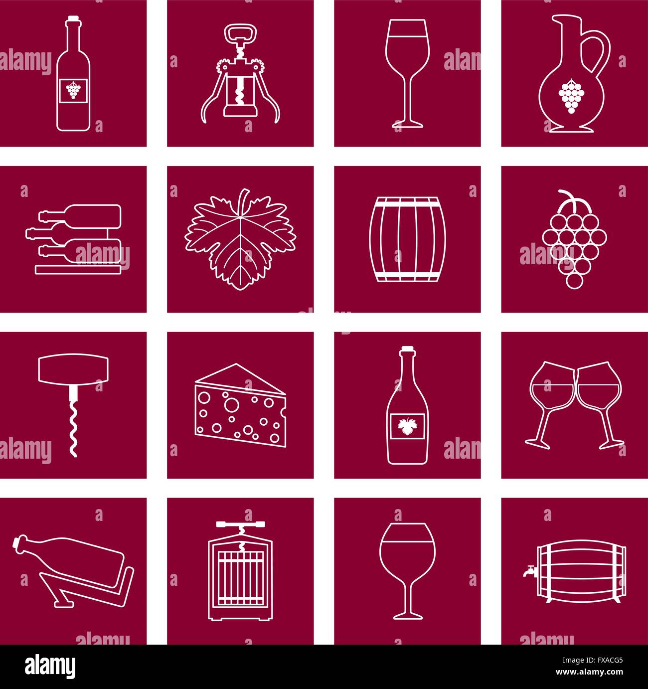 Wine icons set outline Stock Vector Image & Art - Alamy