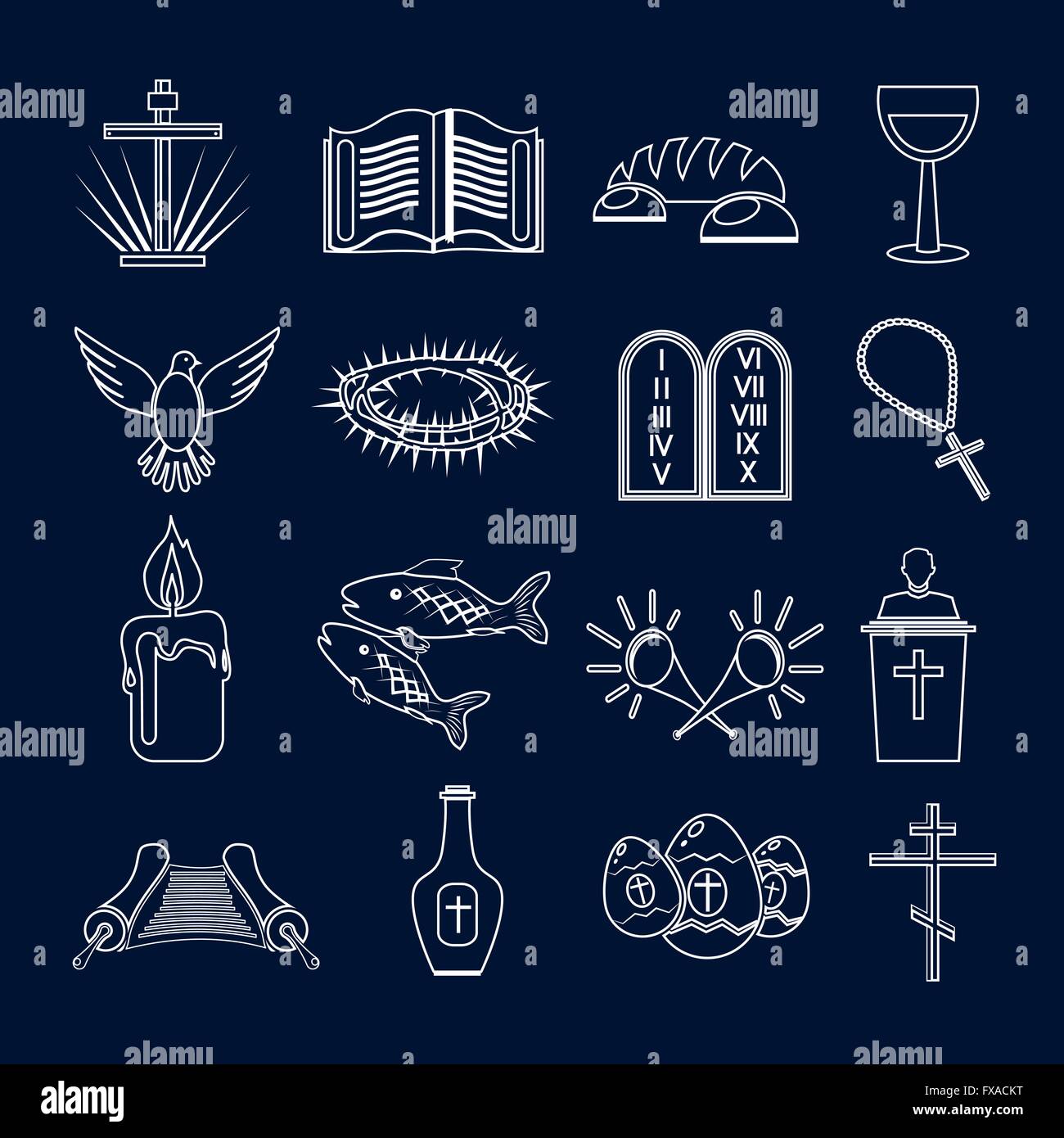 Christianity icons set outline Stock Vector Image & Art - Alamy