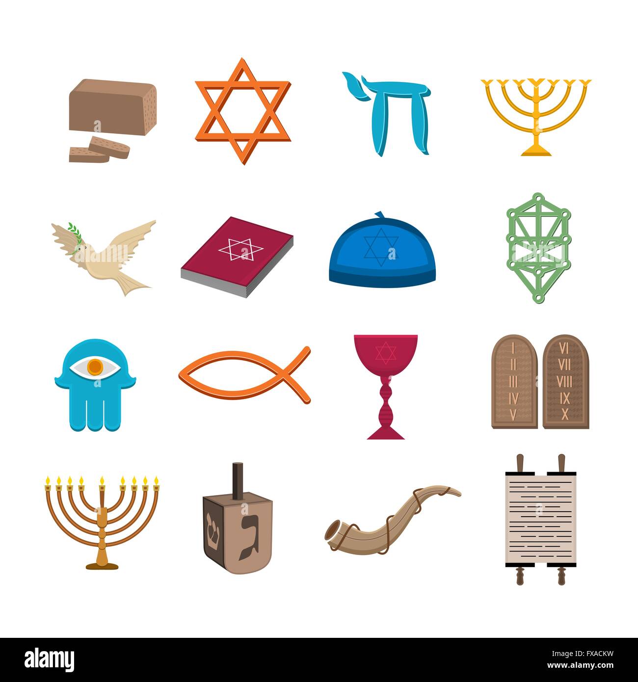 Judaism icons set Stock Vector Image & Art - Alamy