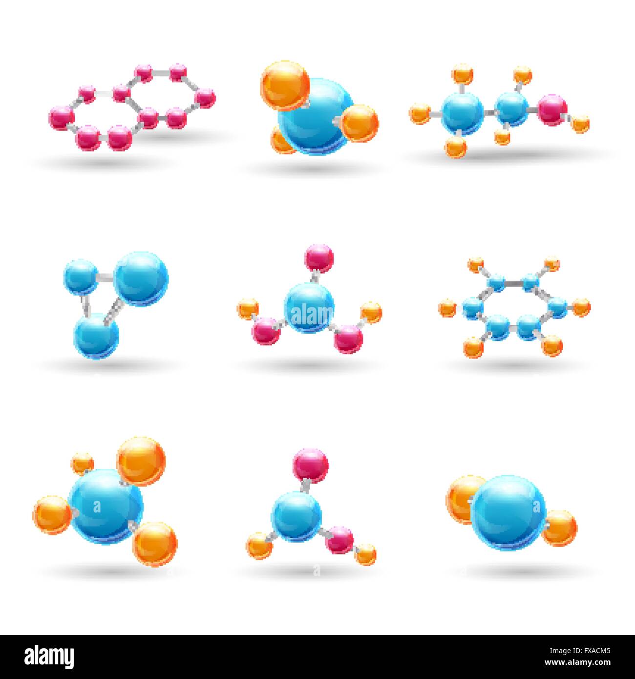 3D chemical molecules Stock Vector Image & Art - Alamy