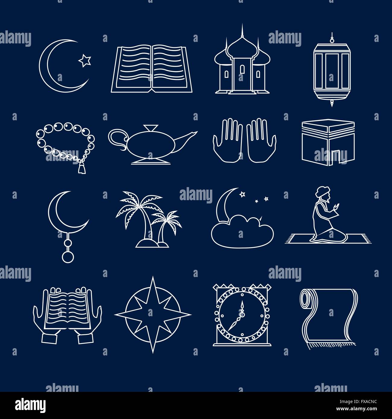 Islam icons set outline Stock Vector Image & Art - Alamy