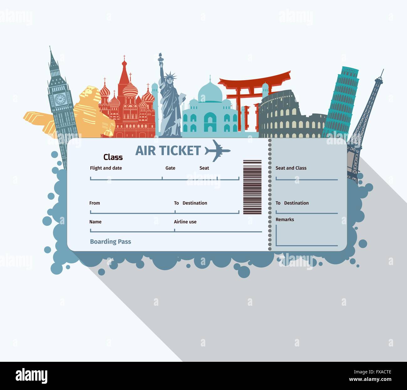 World landmarks ticket Stock Vector Image & Art - Alamy
