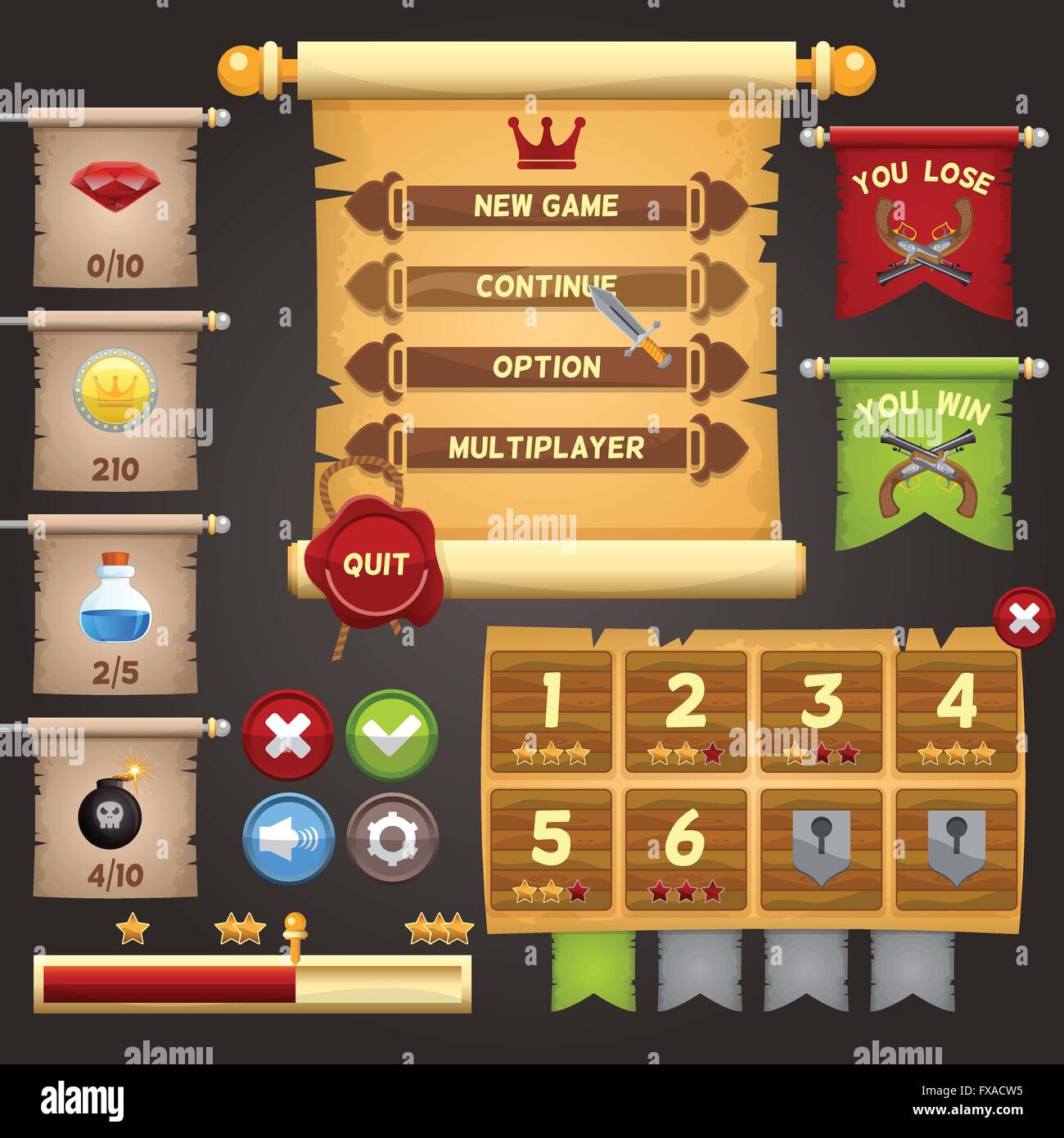 Game interface design Stock Vector Image & Art - Alamy