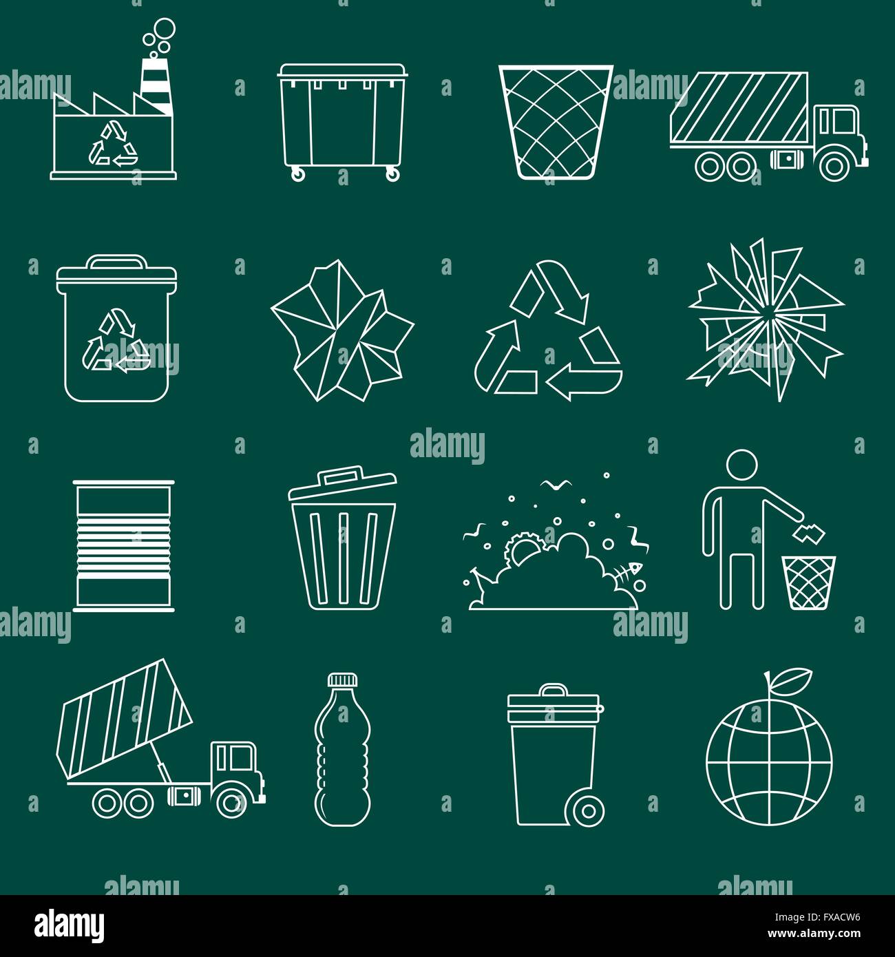 Garbage icons outline Stock Vector Image & Art - Alamy
