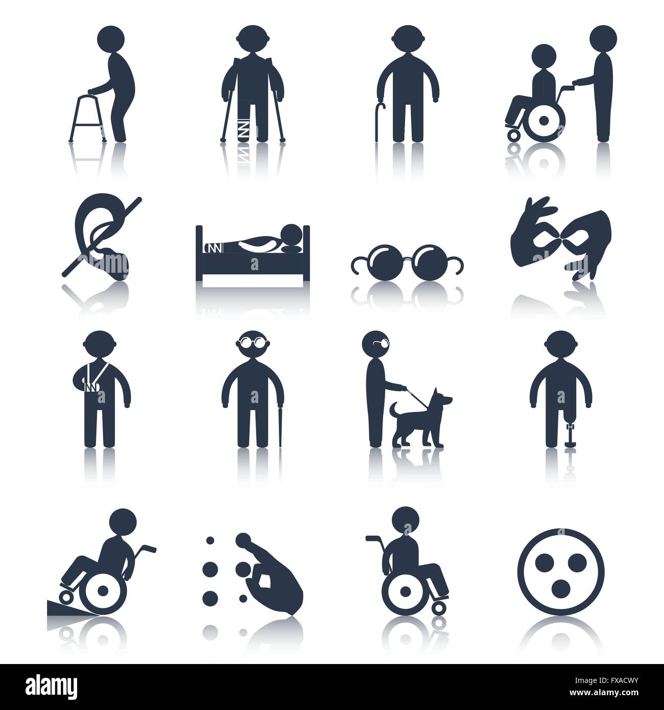 Disabled icons set black Stock Vector Image & Art - Alamy